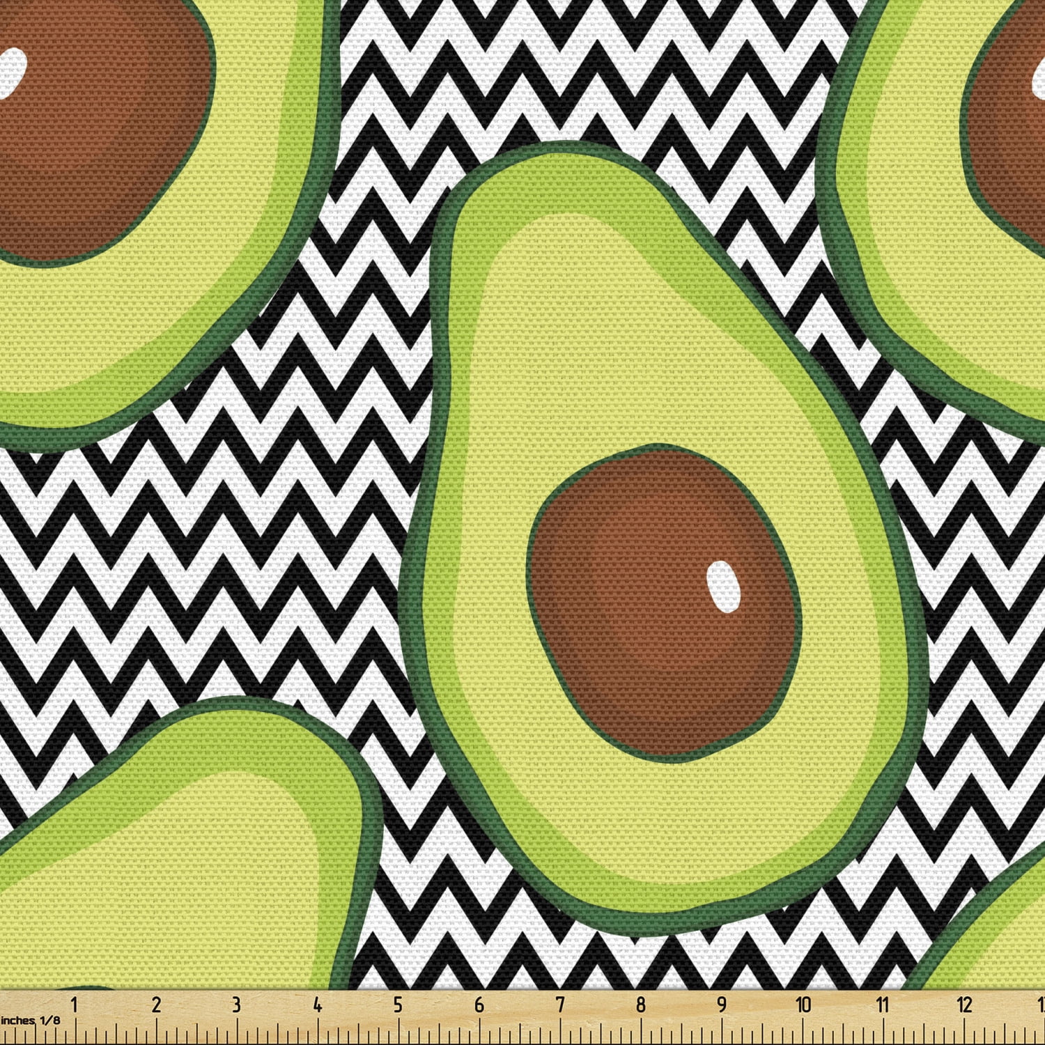 Ambesonne Avocado Fabric by the Yard Upholstery, Delicious Vegan Food ...