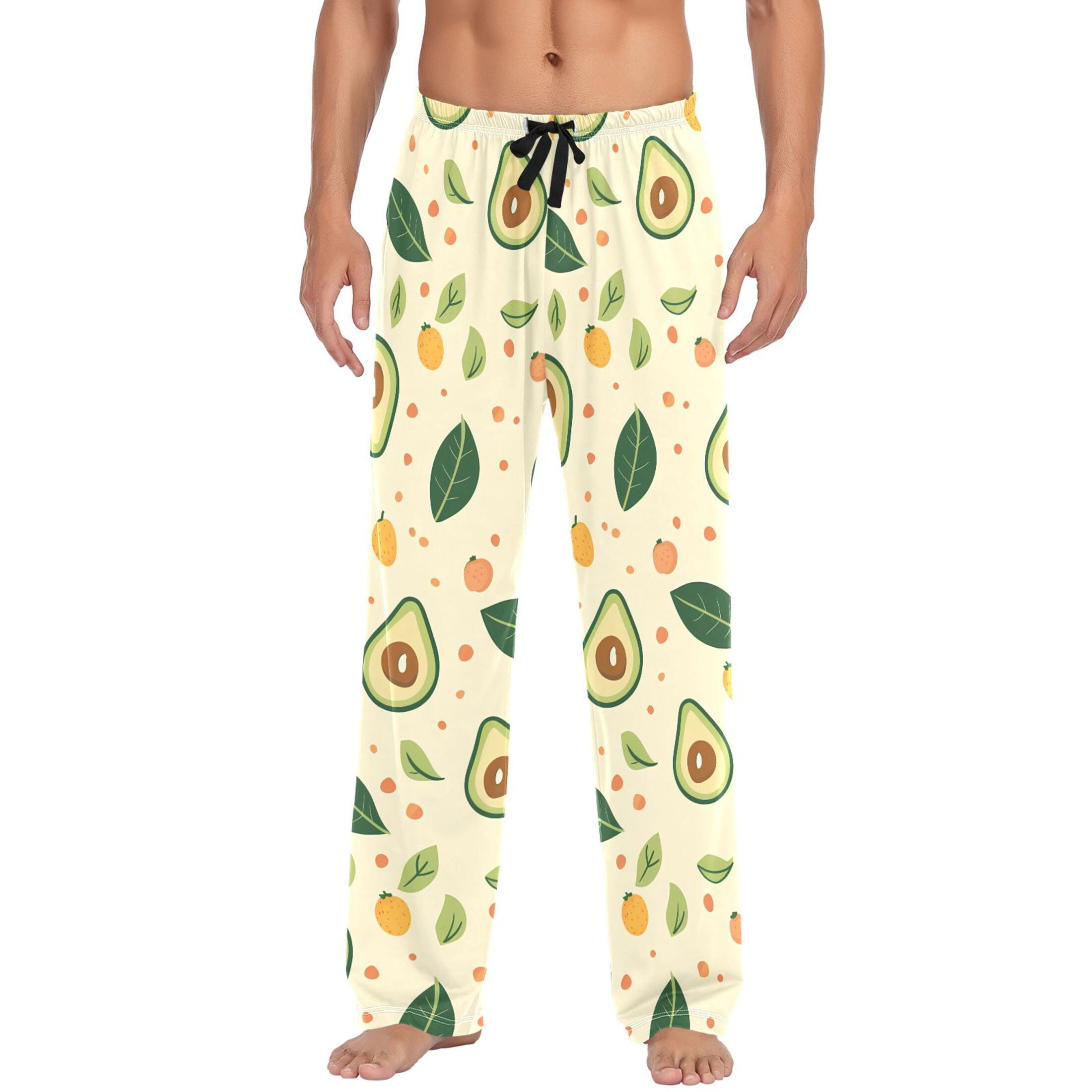 Avocado Strawberry and Dots Men's Pajama Pants Cotton Long Sleepwear ...