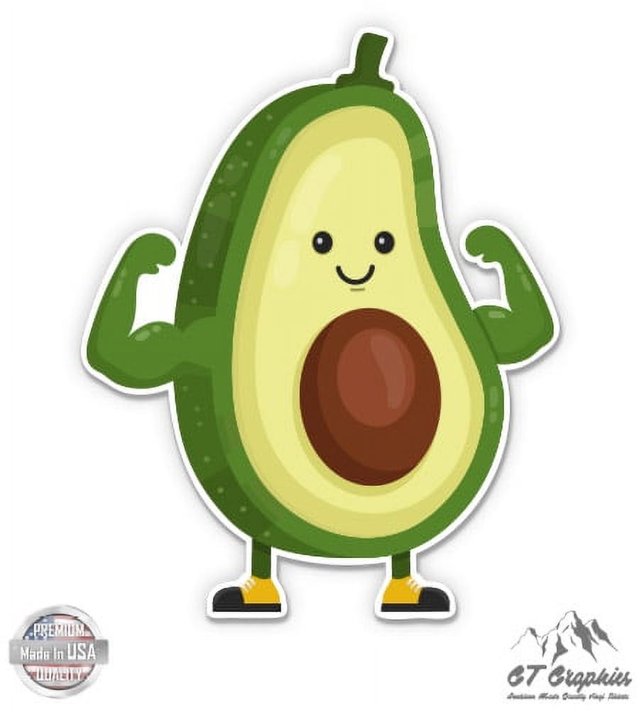 Avocado Strong Work Out Cute - 8" Vinyl Sticker - For Car Laptop I-Pad ...