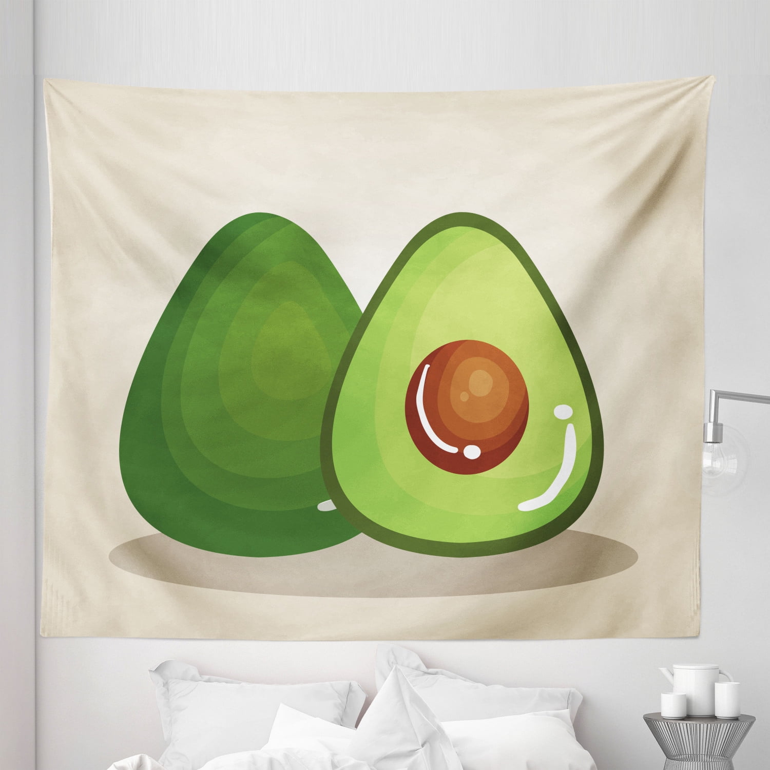 Avocado Tapestry, Organic Freshness Theme with Digital Image of Half ...