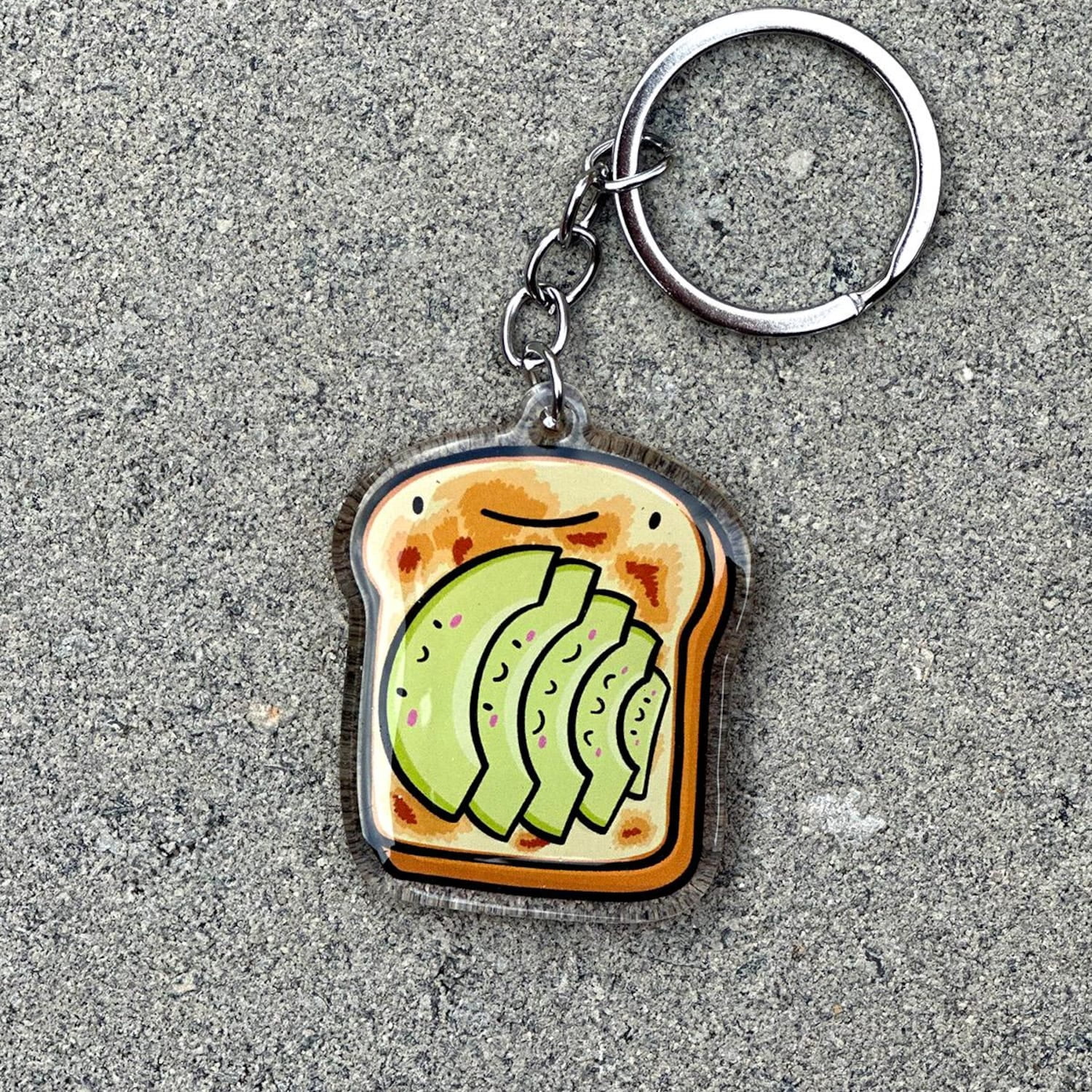 Avocado Toast Keychain | Cute Acrylic Keychain | kawaii food keychain ...