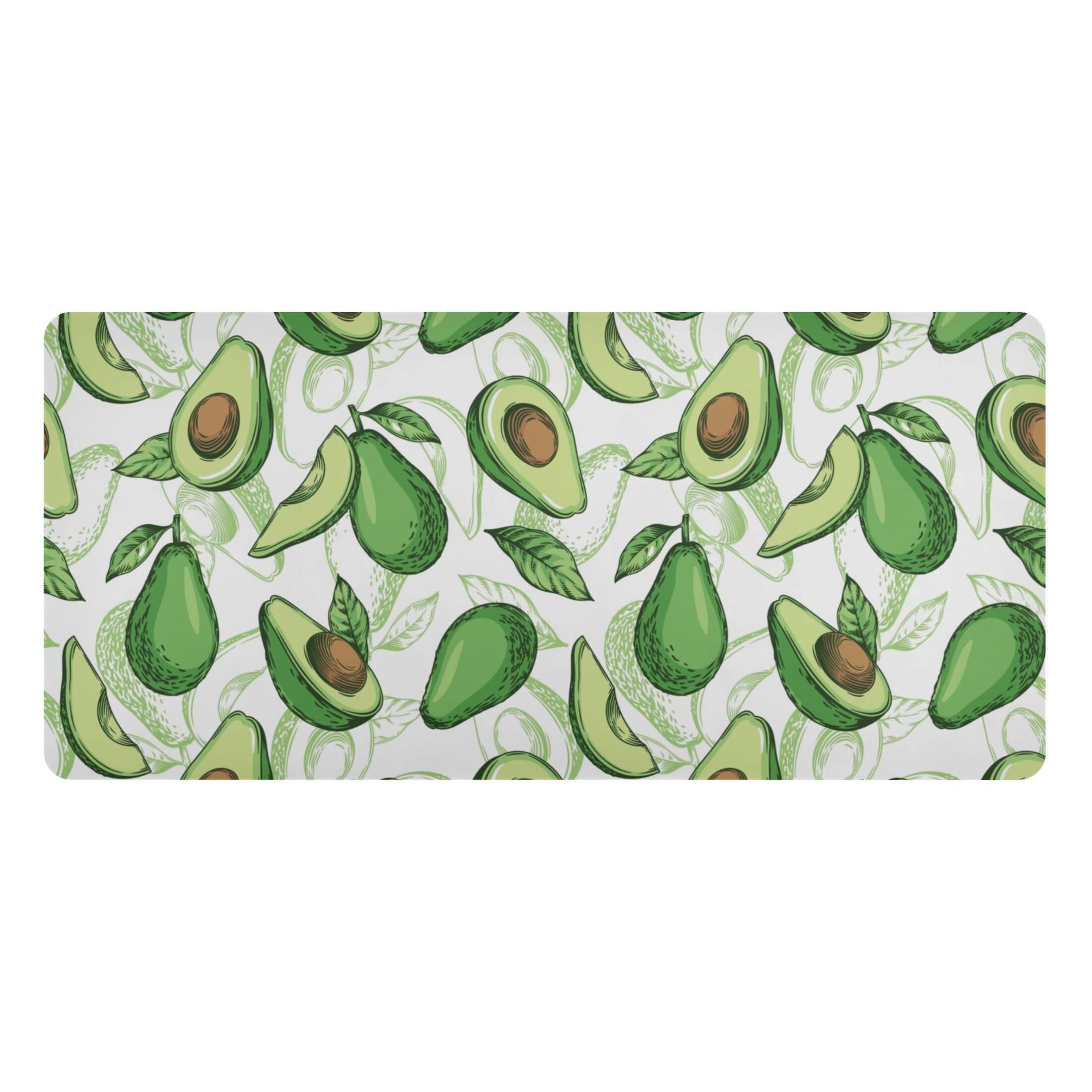 Avocado and Leaves Desk Mats Large Mouse Pad Long Keyboard Computer ...