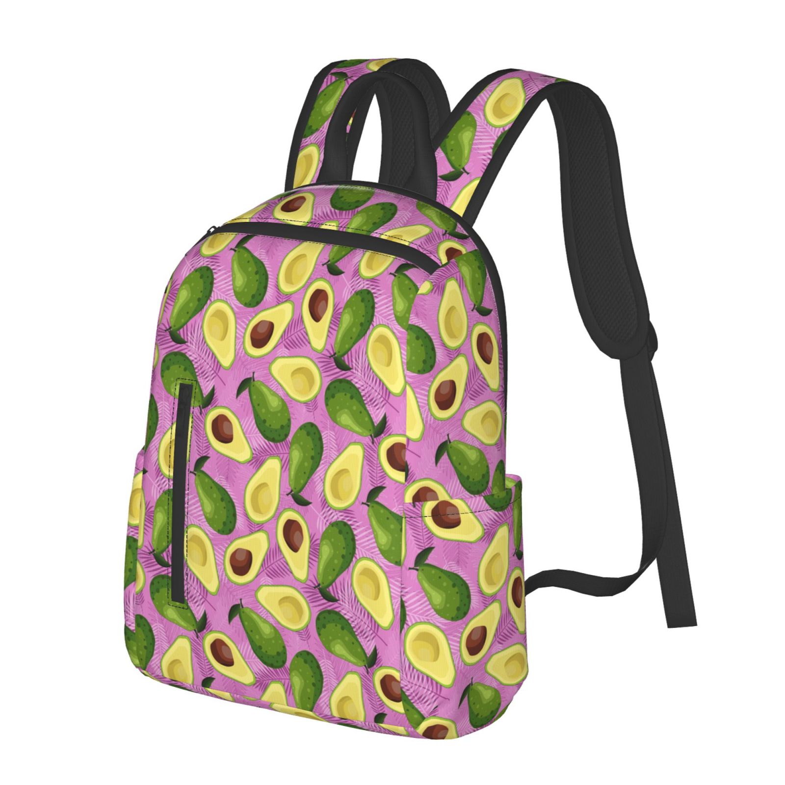 Avocado and Tropical Leaf Backpack for Men Women Laptop Backpack Hiking ...