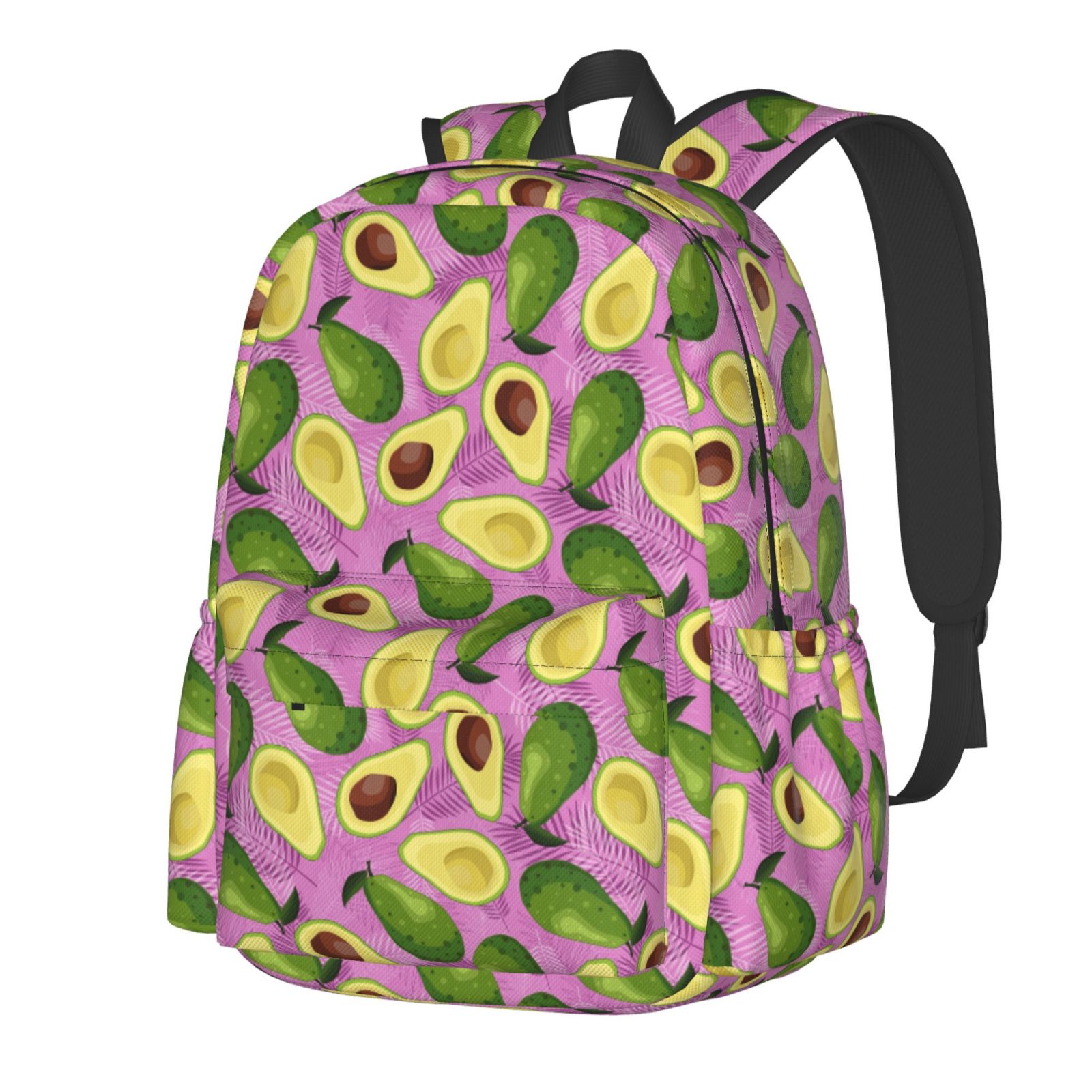 Avocado and Tropical Leaf Backpack for Men Women Laptop Backpack Hiking ...