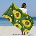 Avocado cartoon character oversized soft beach towel, fresh flower ...