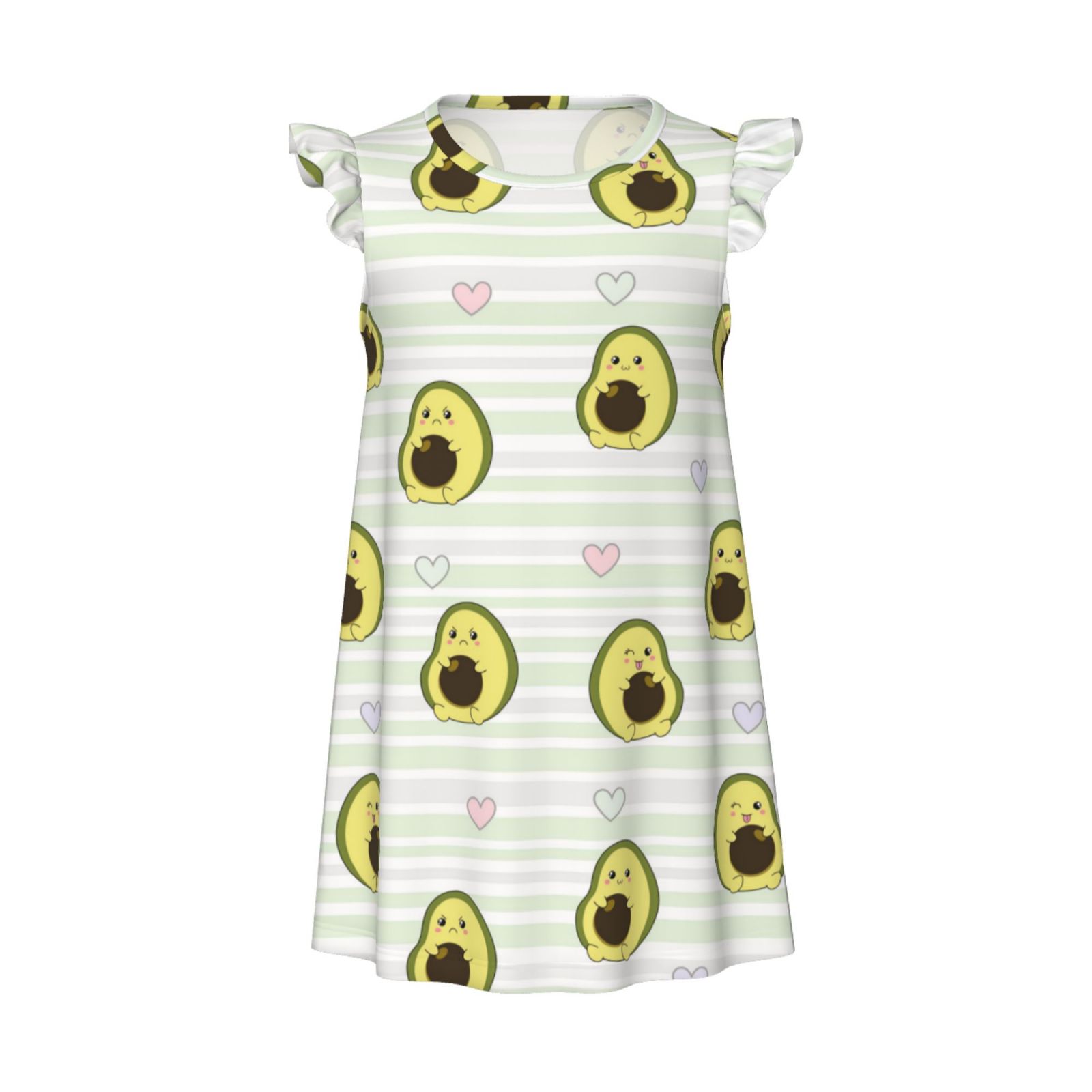 Avocado of a Hear Girls Nightgowns, Pajamas for Girls, Soft Flutter ...