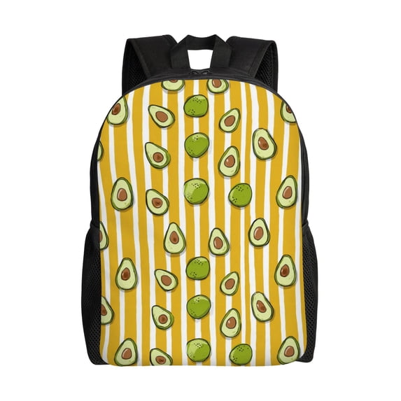 Avocado pattern on striped background Backpack with 15 Inch Laptop ...