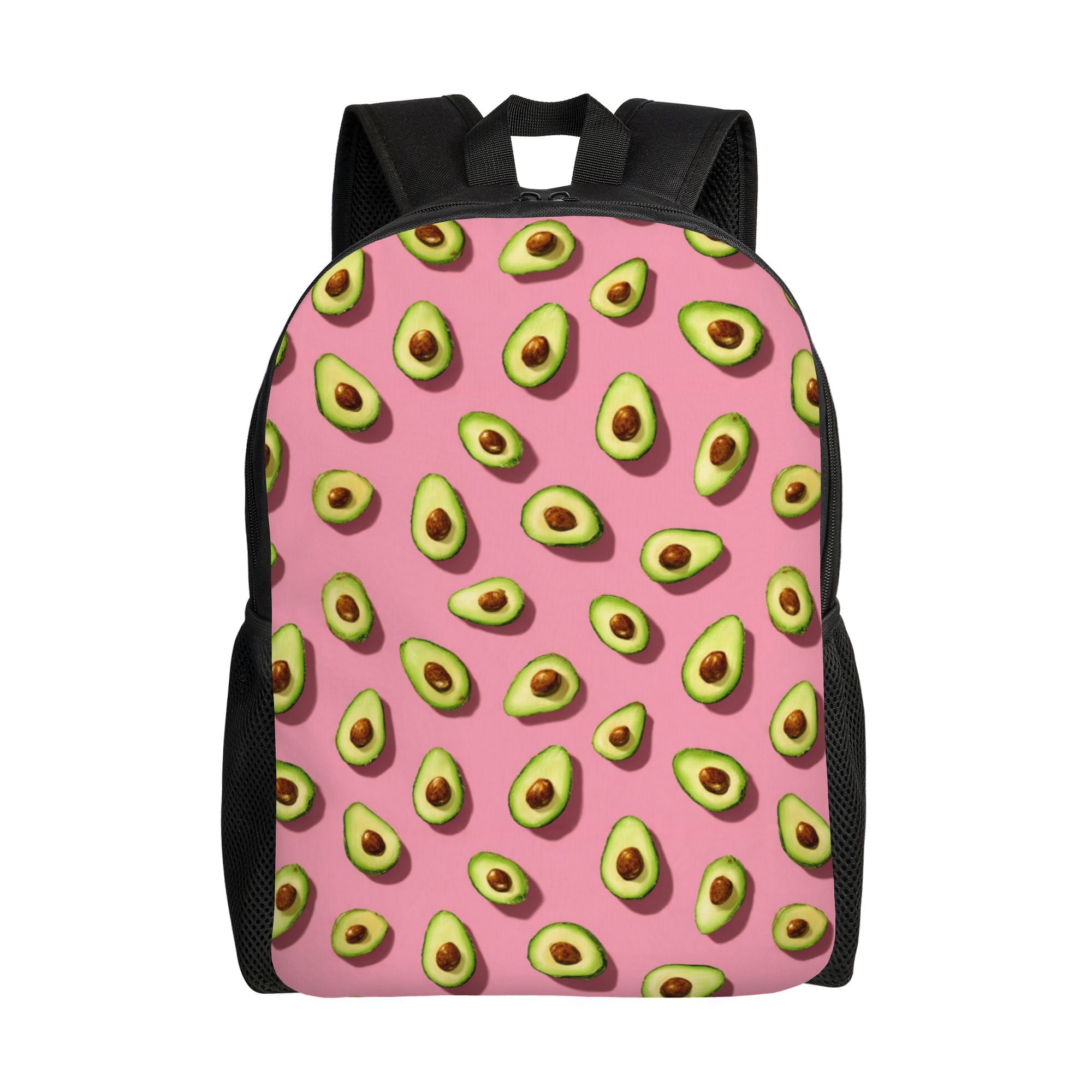 Avocado slices on pink background Backpack with 15 Inch Laptop ...