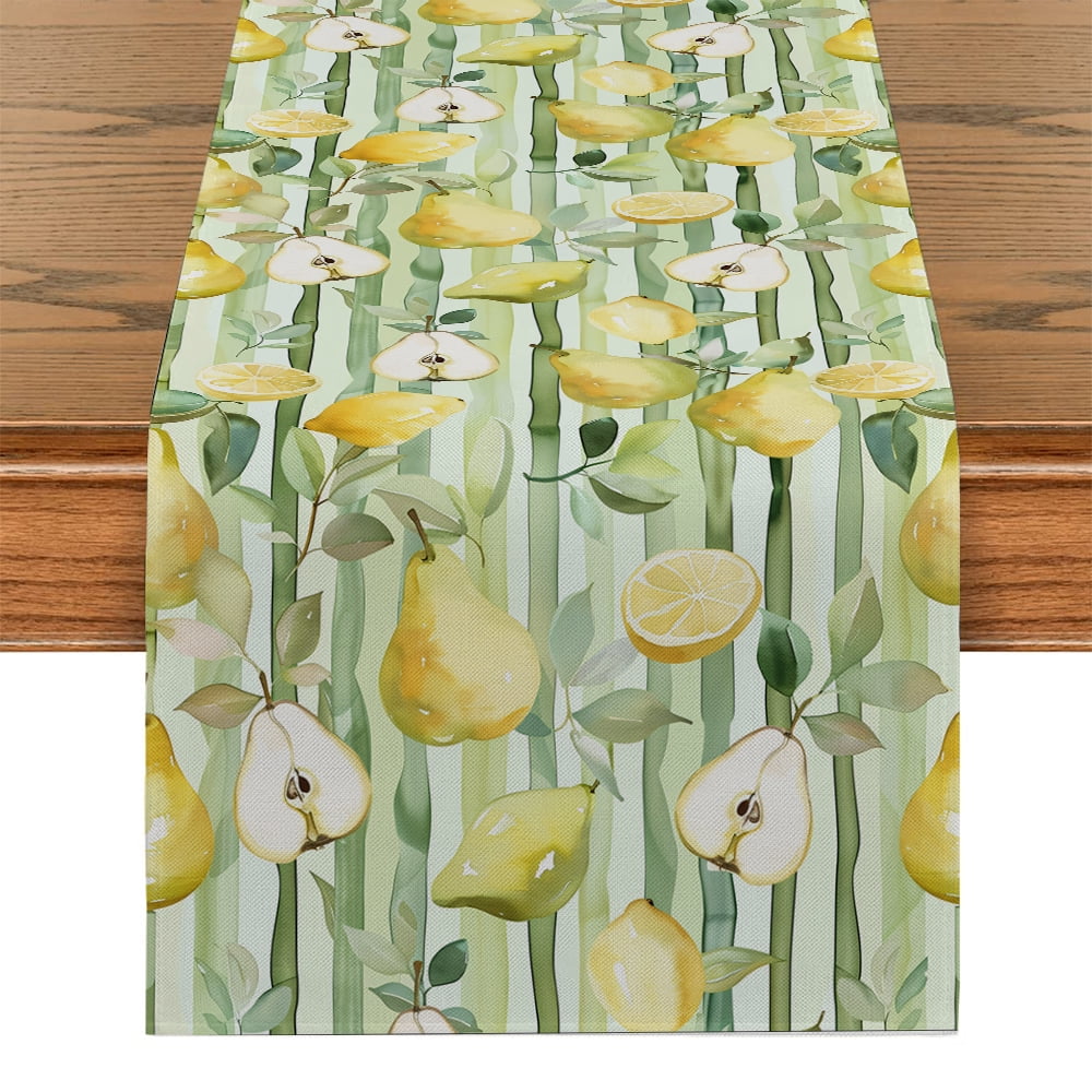 Avocado with Vegetable Table Runner Rustic Dining Table rations Table ...