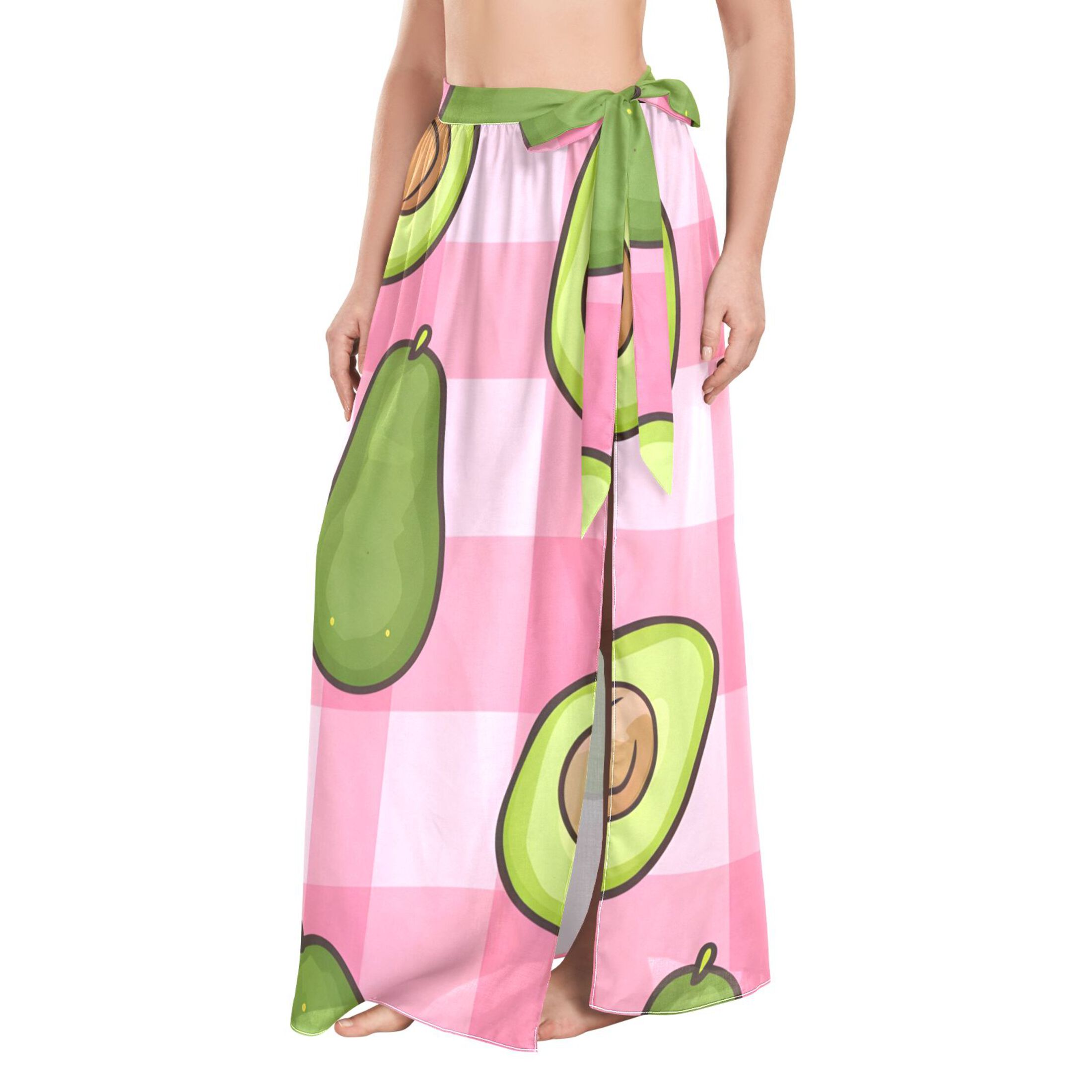 Avocados Cute Cartoon Women's Swimwear Cover Ups Strappy Beach Dress ...