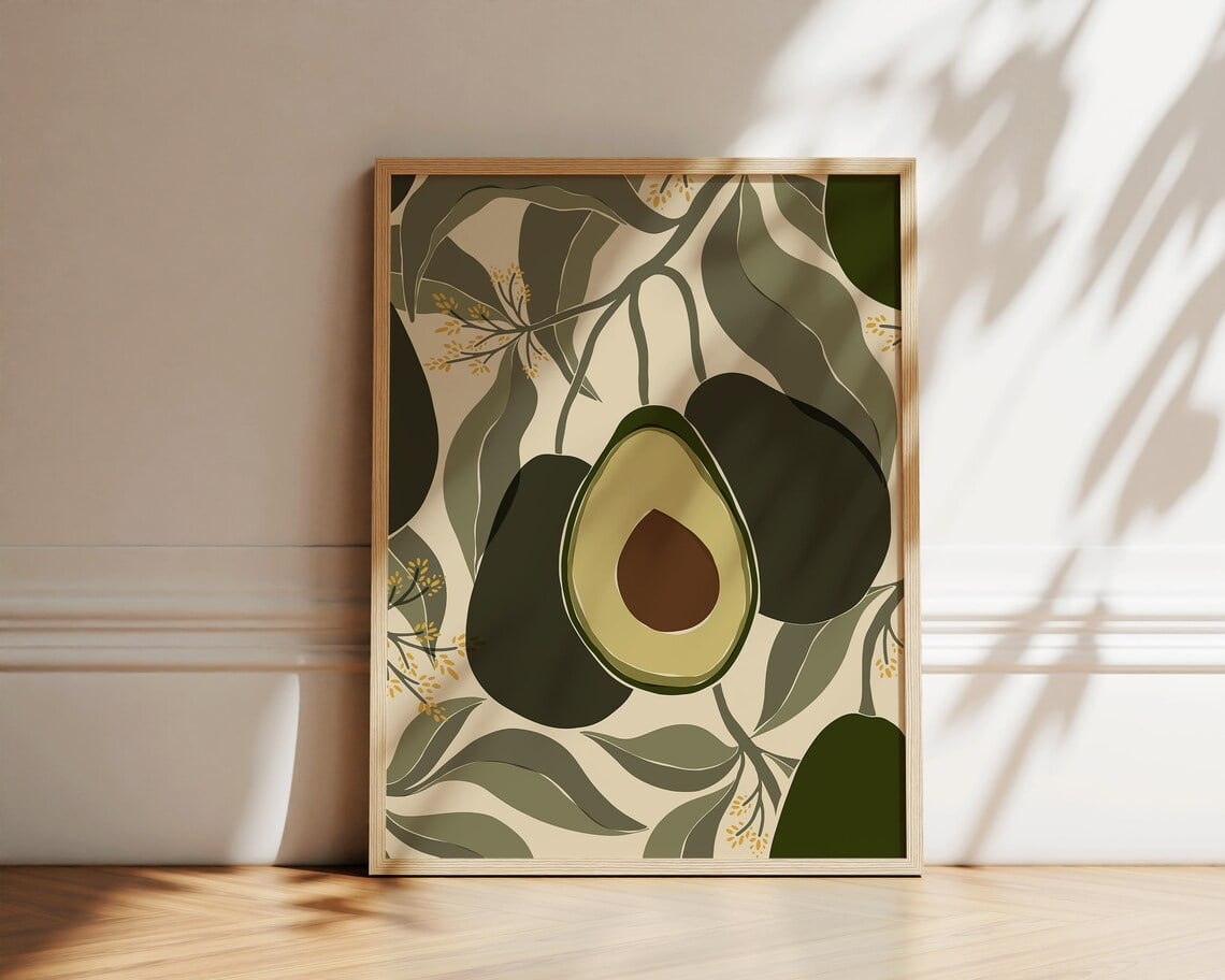 Avocados Print, Abstract Wall Art, Botanical Poster, Avocado ...