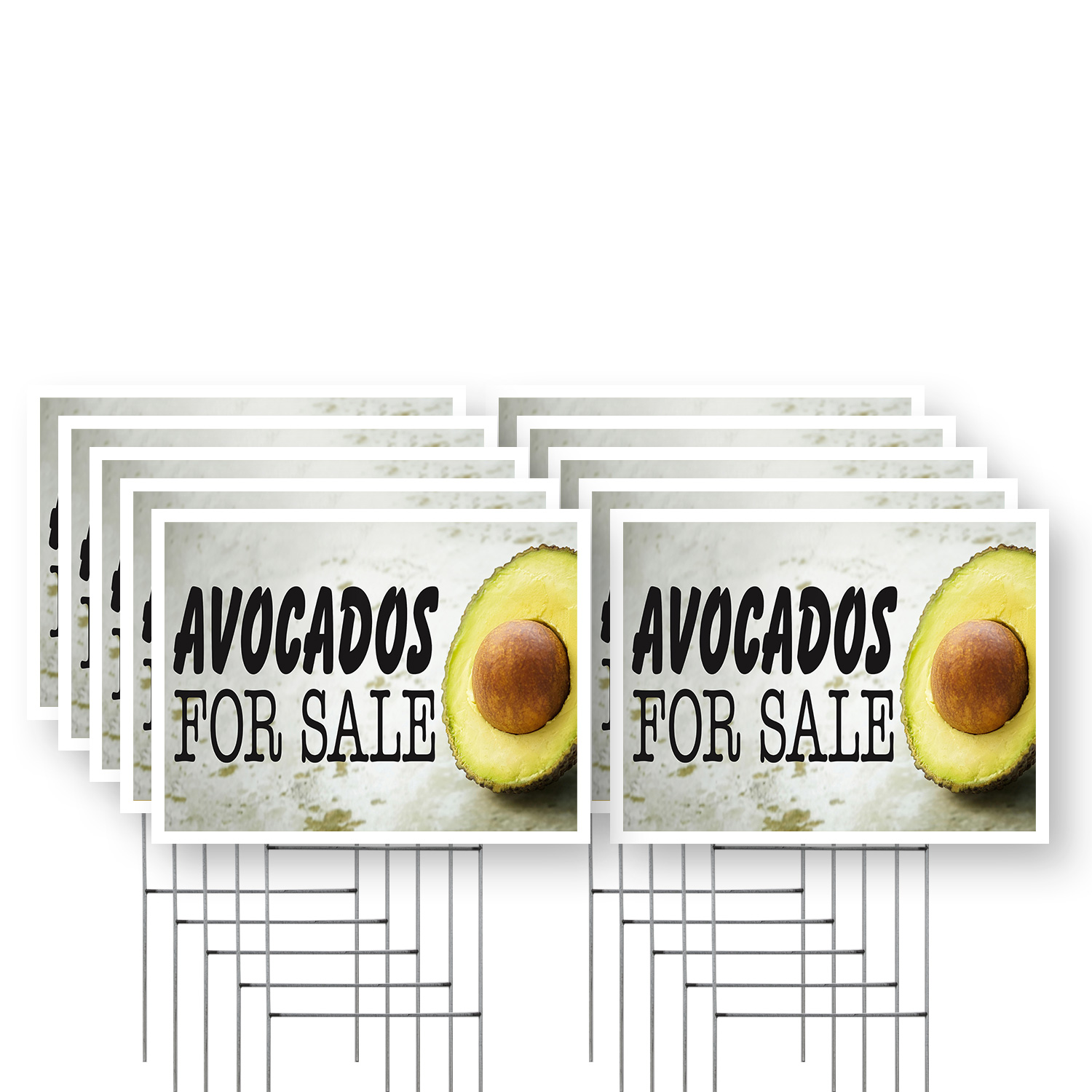 Avocados for Sale Yard Sign 10 Pack of 12 Inch x 16 Inch Single Sided ...