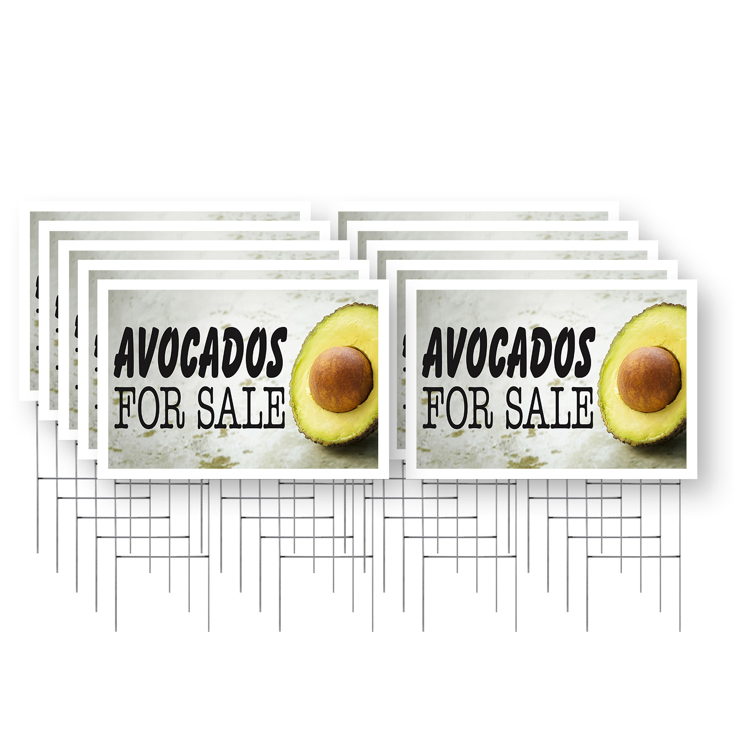Avocados for Sale Yard Sign 10 Pack of 24 Inch x 36 Inch Double Sided ...