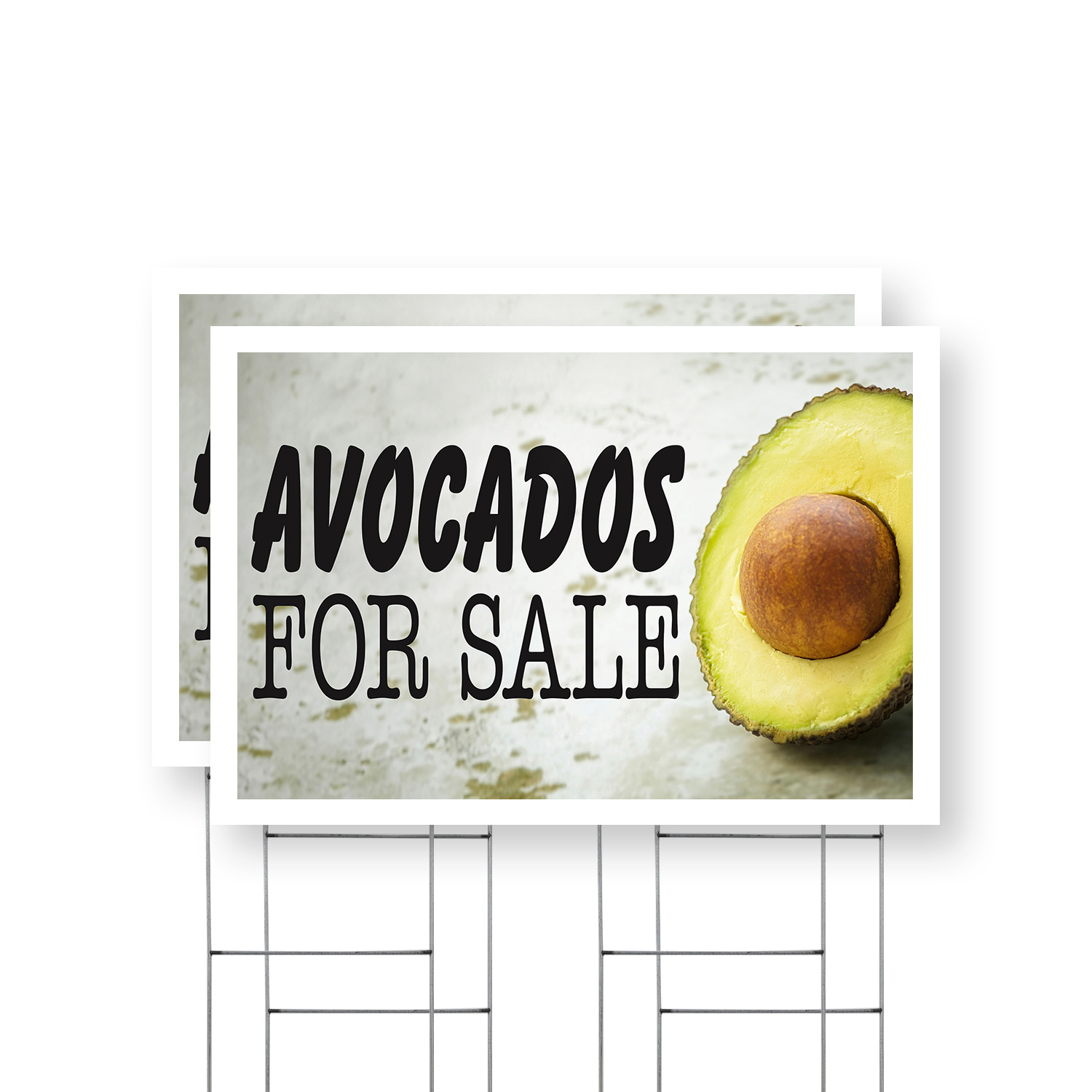 Avocados for Sale Yard Sign 2 Pack of 24 Inch x 36 Inch Double Sided ...
