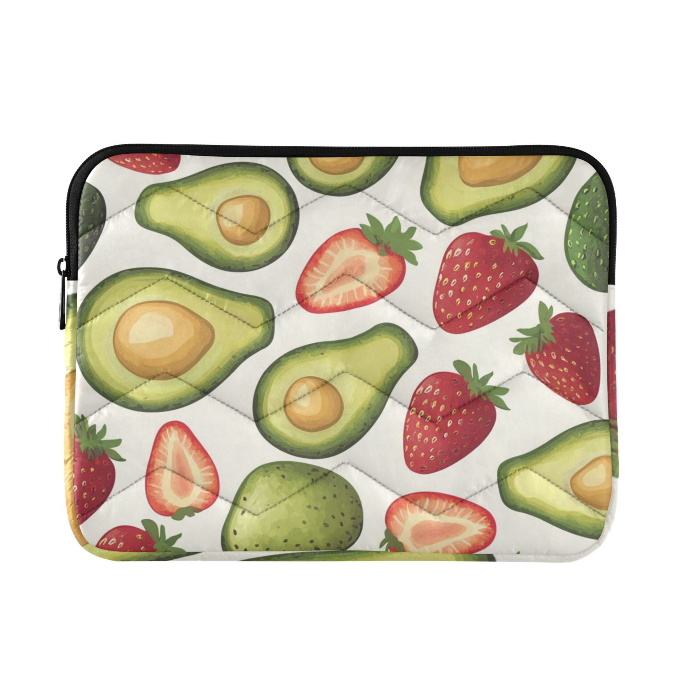 Avocados Strawberries Hand Drawn Quilted Laptop Protective Cases ...