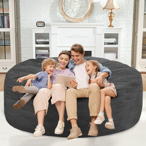 Avocahom 6FT Bean Bag Chair with Soft Velvet Cover，High Rebound Memory ...