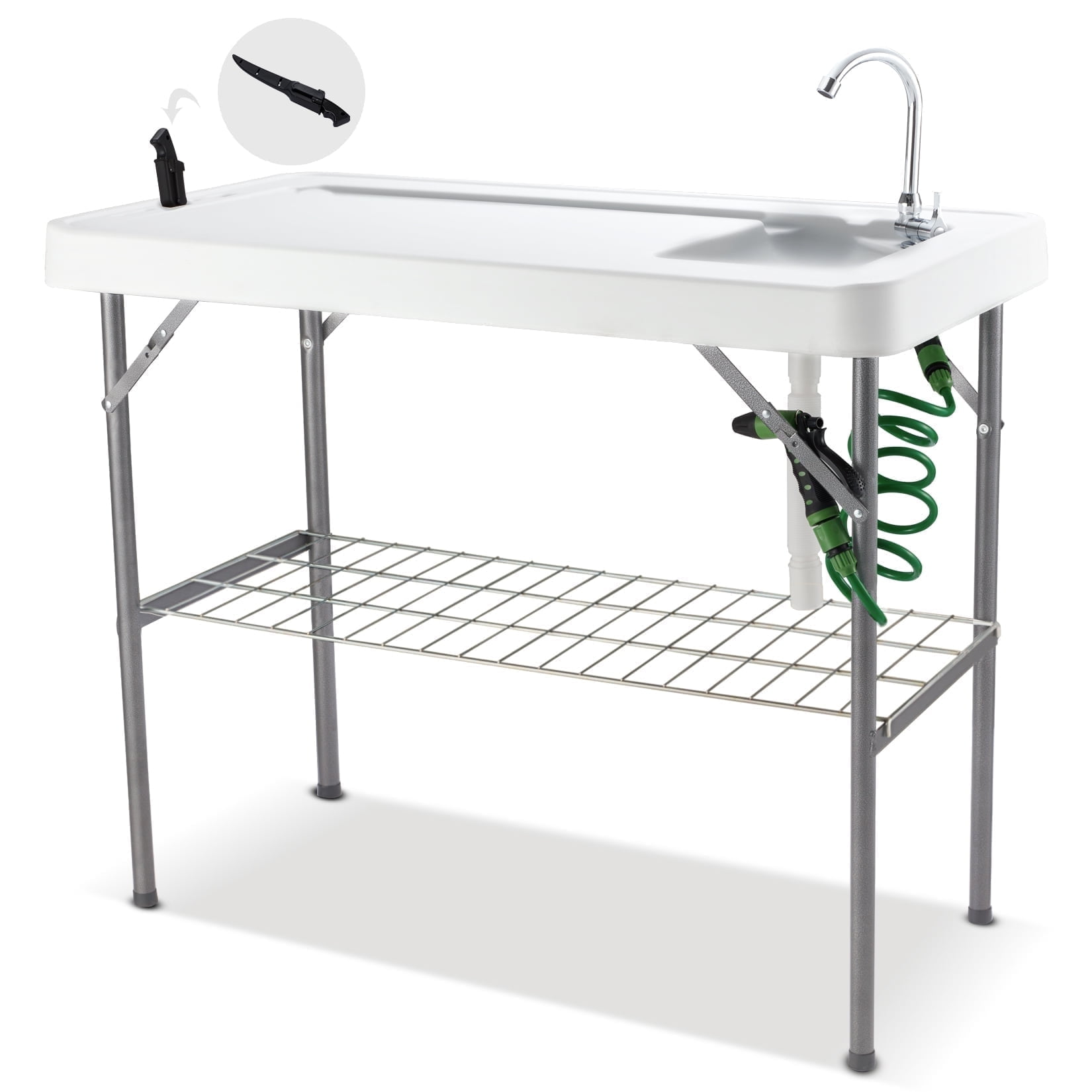 Avocahom Folding Fish Cleaning Table,Portable Sink with Faucet Drainage ...