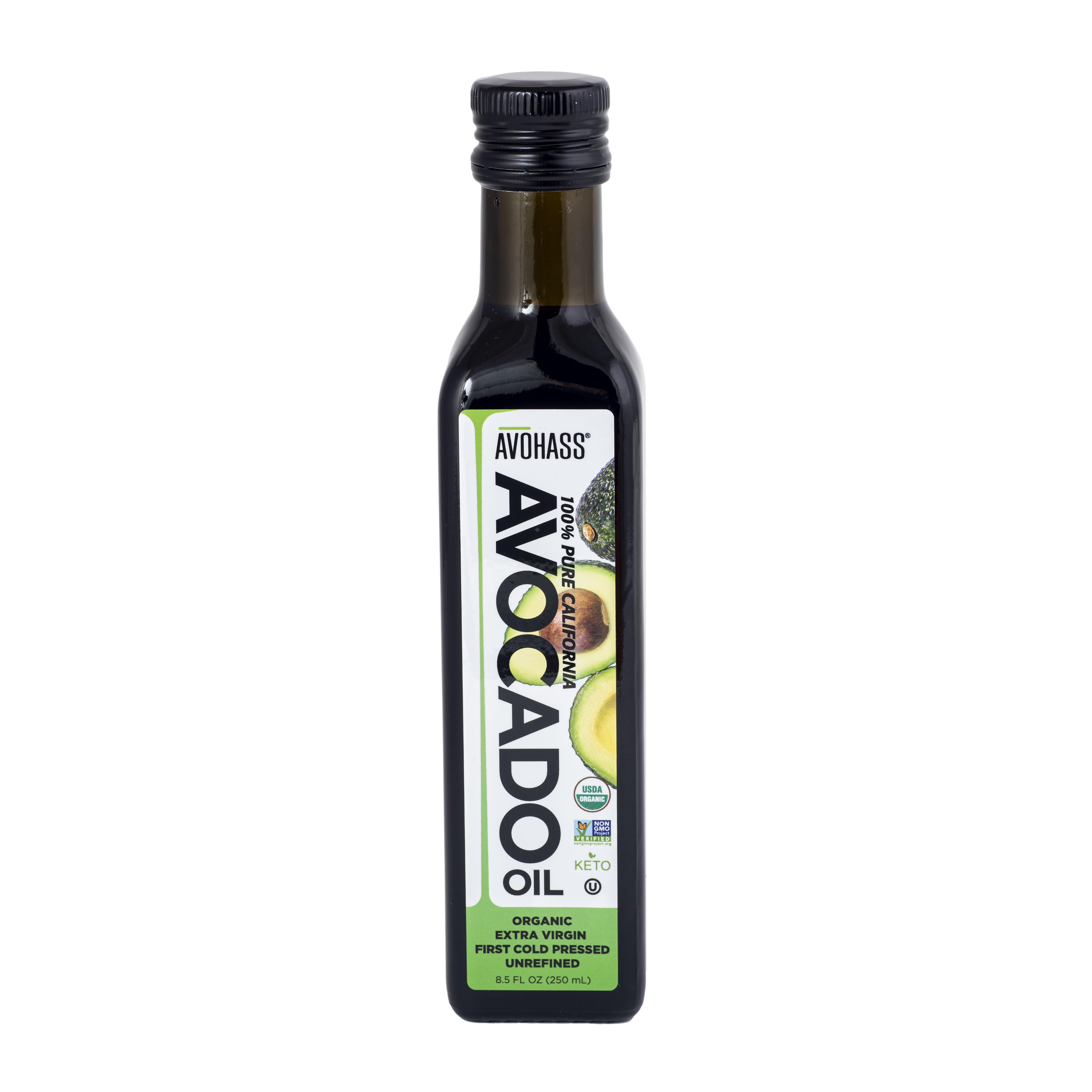 Avohass California Organic Extra Virgin Avocado Oil, 8.5 fl. oz. Glass ...