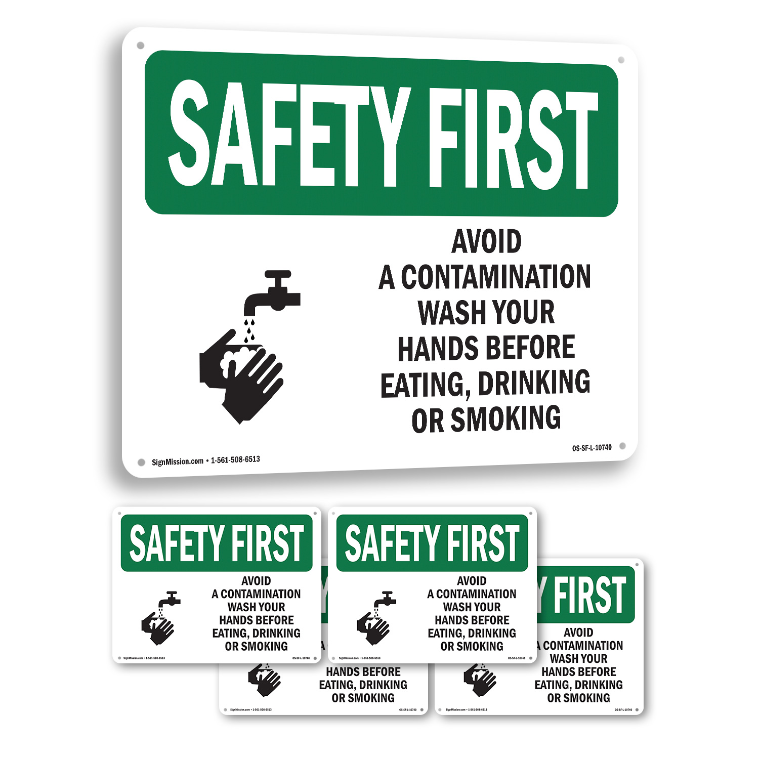 Avoid Contamination Wash Hands OSHA SAFETY FIRST Aluminum Sign 10 Inch ...