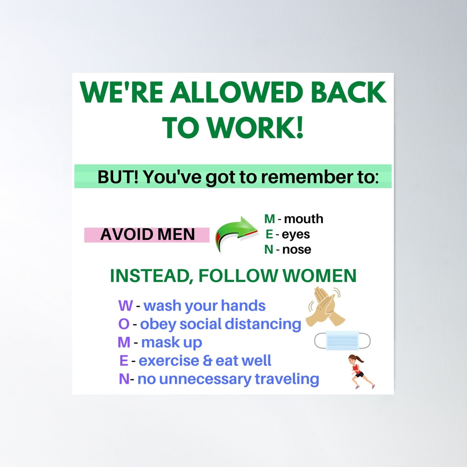 Avoid Men Poster Wall Art, Modern Wall Decor, 16x16 UNFRAMED - Walmart.com