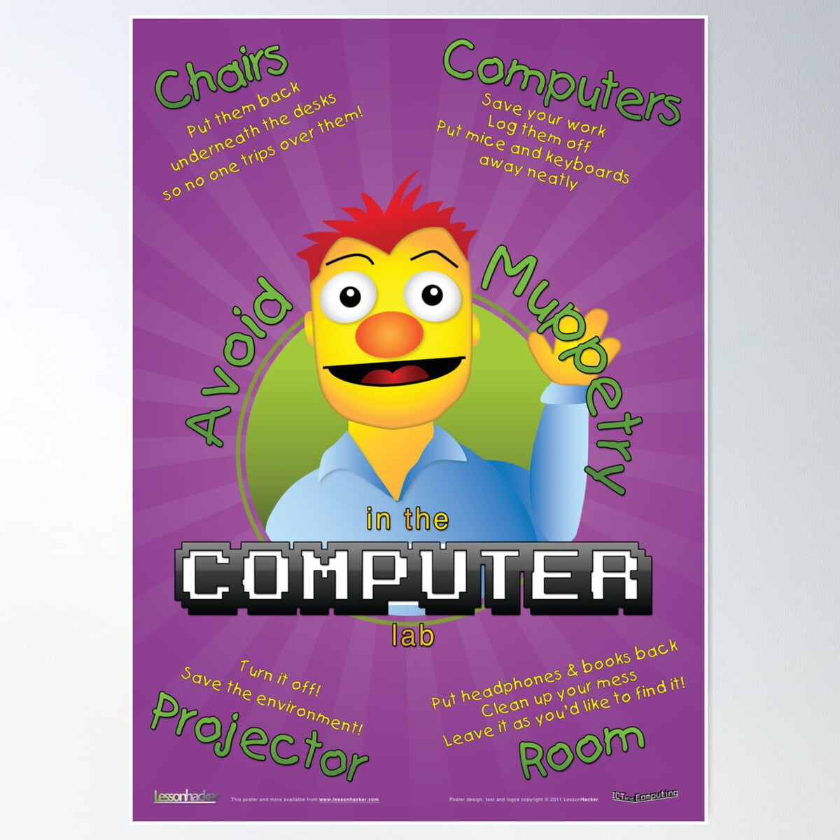 Avoid Muppetry In The Computer Lab Poster Wall Art, Modern Wall Decor ...