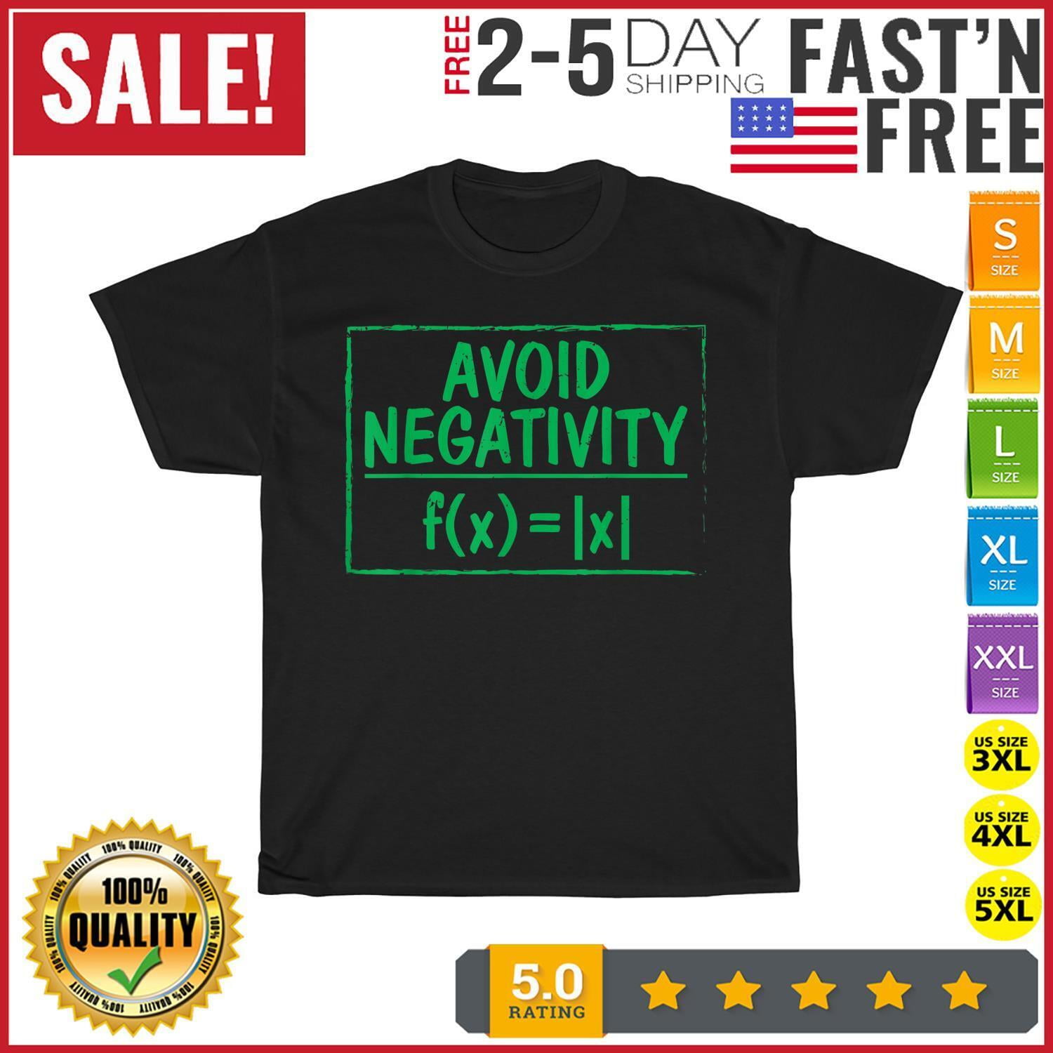 Avoid Negativity Funny Math Problem Vintage T Shirt Men Women Fashion ...
