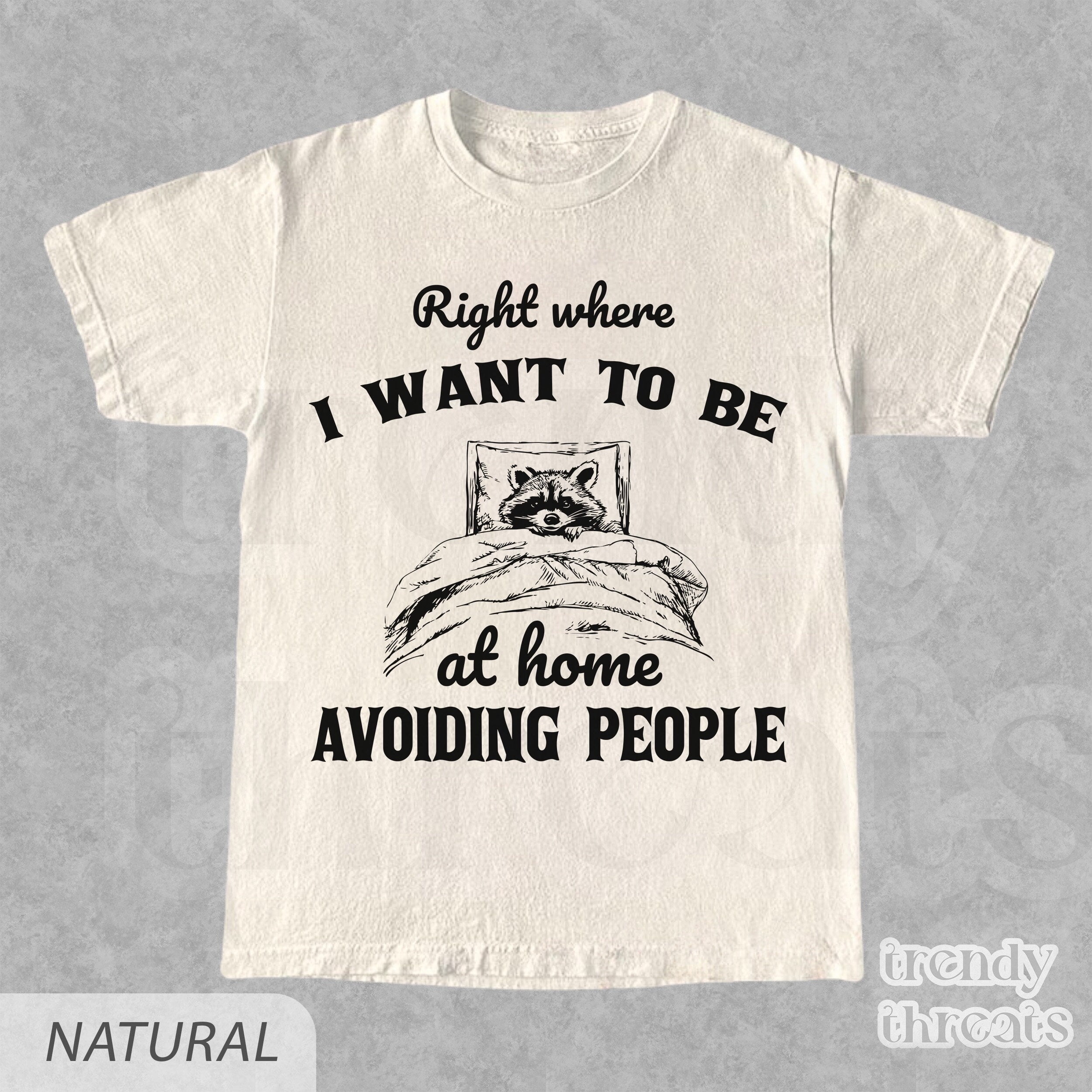 Avoiding People Retro Raccoon T-Shirt Funny Raccoon Shirt Unisex Meme ...