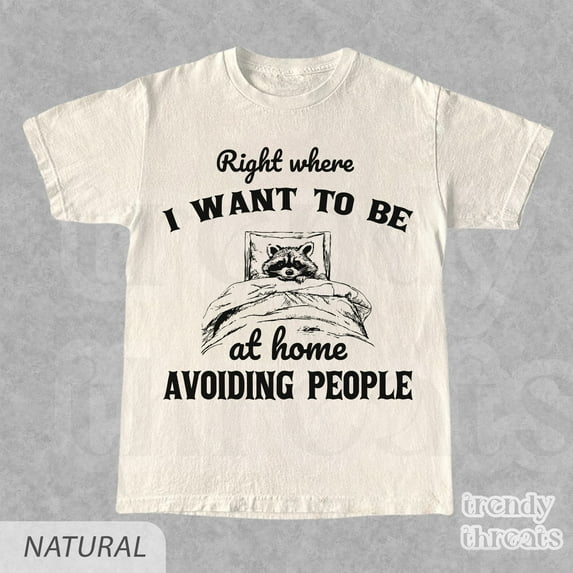 Avoiding People Retro Raccoon T-Shirt Funny Raccoon Shirt Unisex Meme ...
