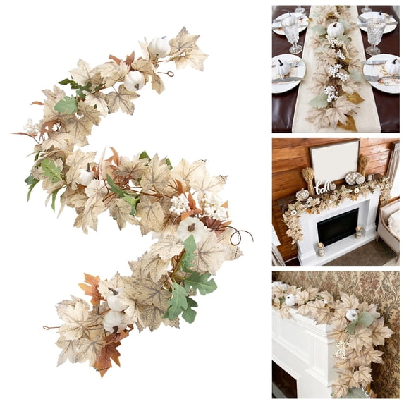 Avolia Fall Decor, Fall Garland,1 Pack 5.7Ft Autumn Maple Leaves ...