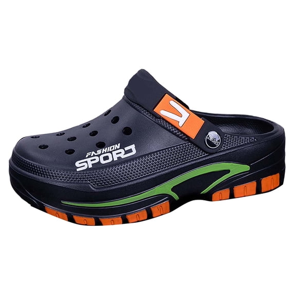 Avolia Men Slide Sandals Garden Slippers Closed Toe Open Back Thick ...