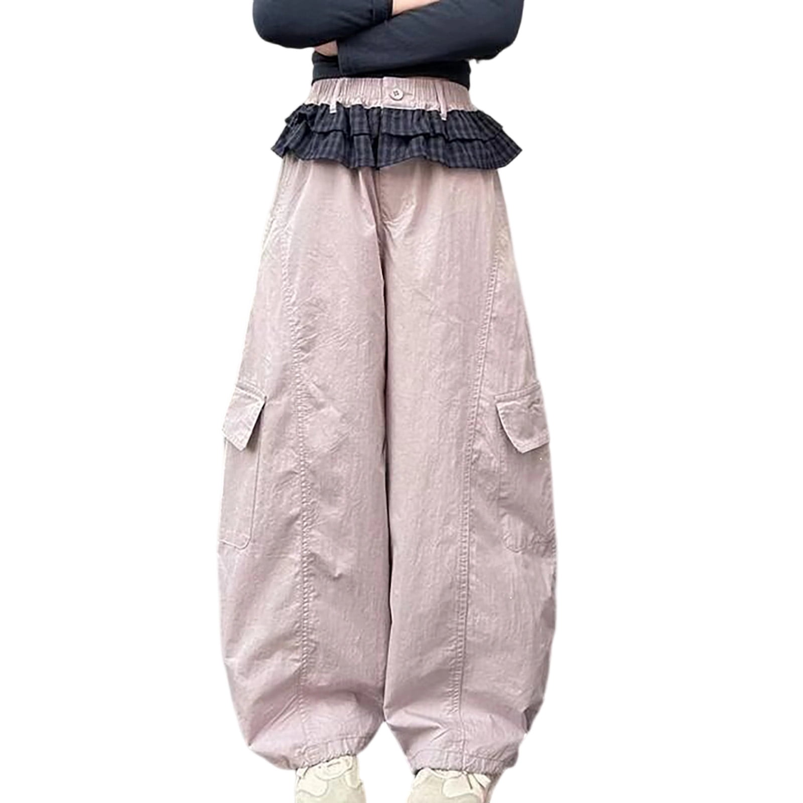 Avolia Wide Leg Pants for Girls Loose Fit with Lace Trim Lightweight ...
