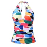 Avolia Women Plus Size Swimwear High Waisted Nylon Bikini Neck Top ...