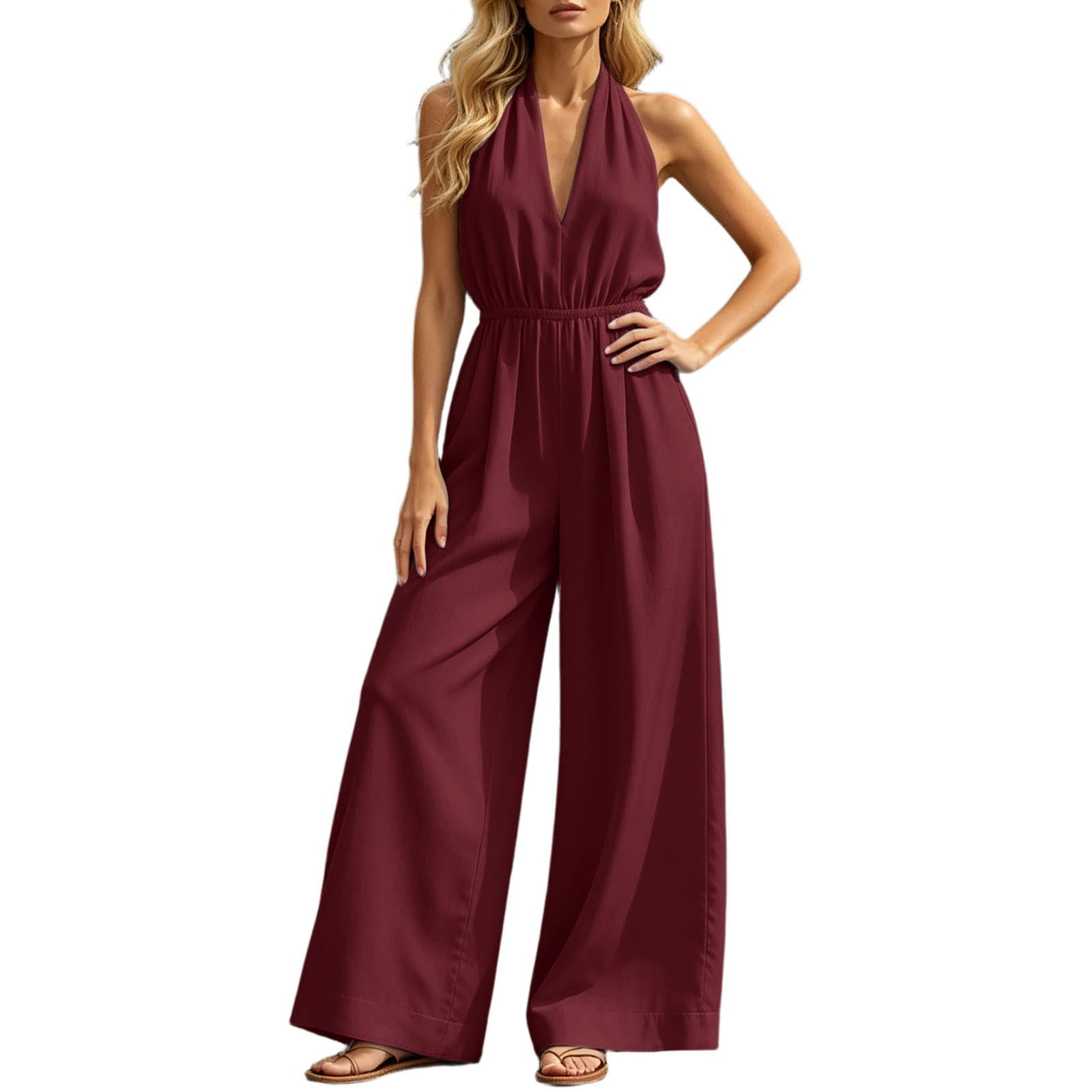 Avolia Women's French Style Sleeveless Jumpsuit Elegant Neckline Romper ...