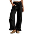 Avolia Womens Wide Leg Pants Casual Trousers High Rise Breathable ...