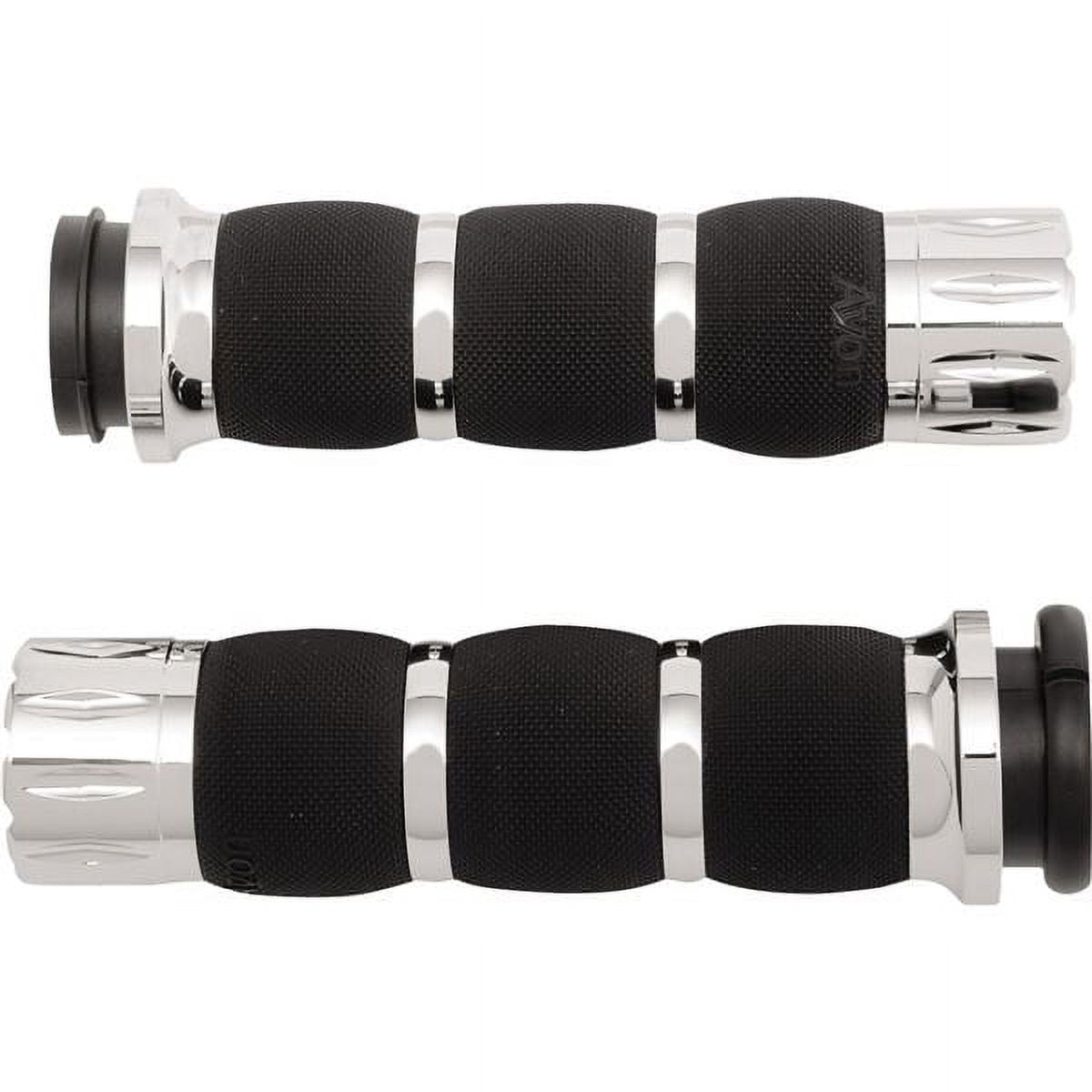 Avon Rival Air Cushioned Chrome Handlebar Grips (AIR-90-FLY-RIV ...