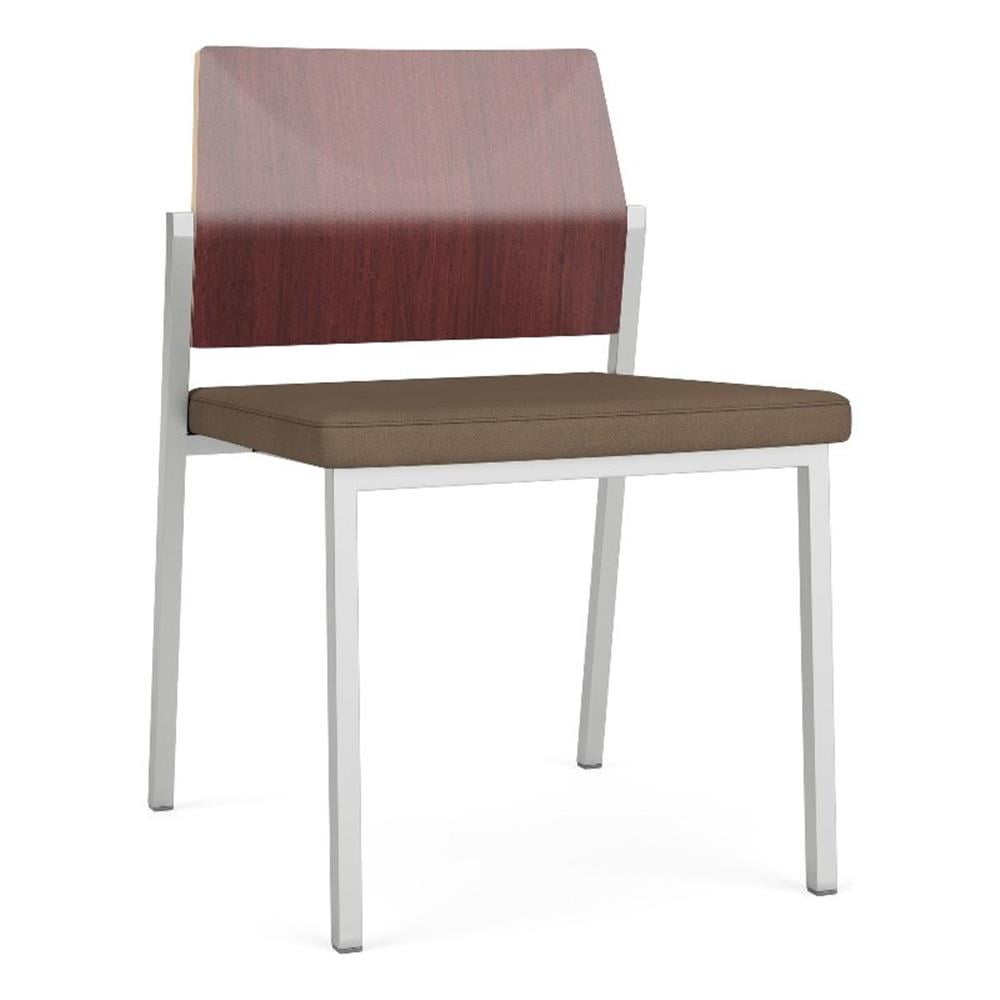 Avon Reception Armless Chair UPH Seat HPL Back / Silver Steel ...