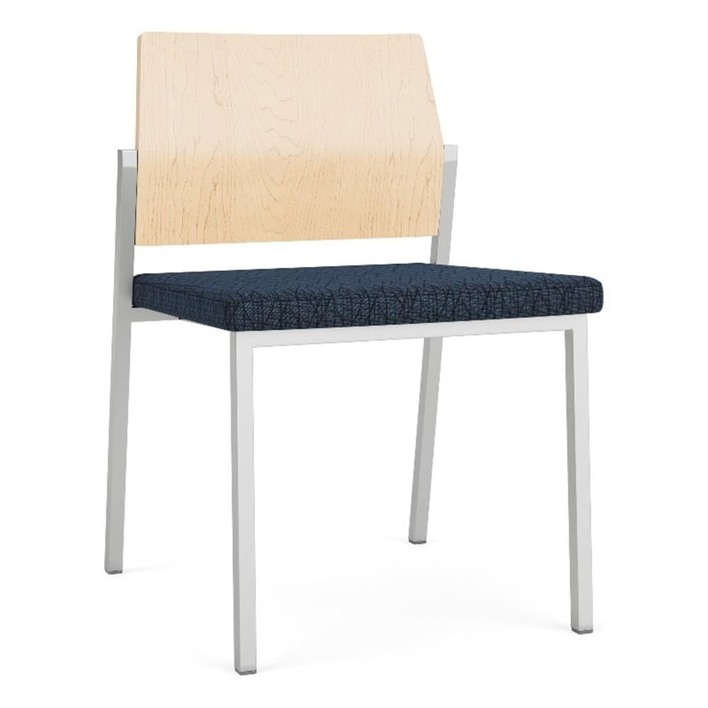 Avon Reception Armless Chair UPH Seat HPL Back / Silver Steel / Natural ...