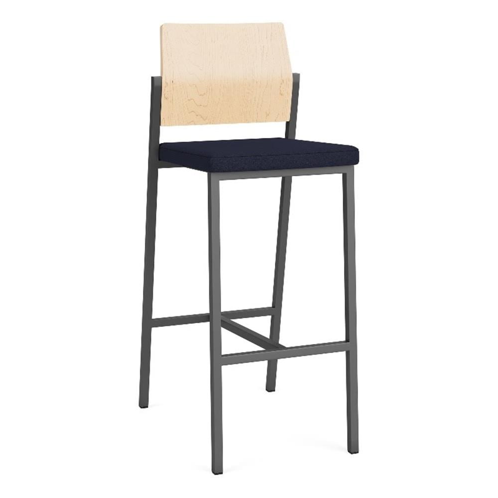 Avon Reception Cafe Stool UPH Seat HPL Back / Charcoal / Natural / Navy ...