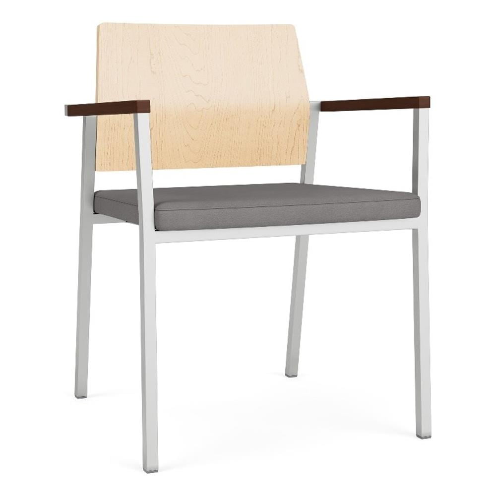 Avon Reception Guest Chair UPH Seat HPL Back / Silver Steel / Natural ...