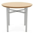 Avon Reception Waiting Round End Table 24" HPL Top / Silver Steel ...