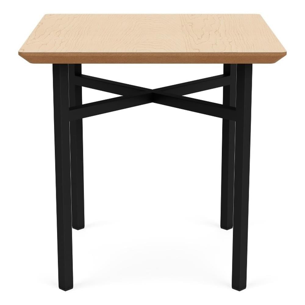 Avon Reception Waiting Square End Table 20x20" HPL Top / Black Steel ...