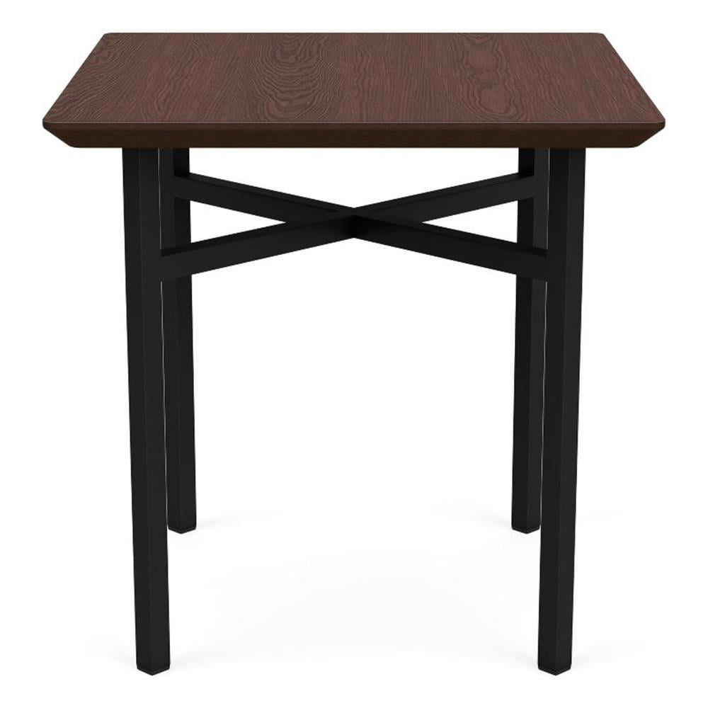 Avon Reception Waiting Square End Table 20x20" HPL Top / Black Steel ...
