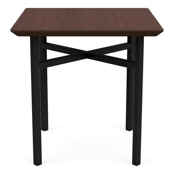 Avon Reception Waiting Square End Table 20x20" HPL Top / Black Steel ...