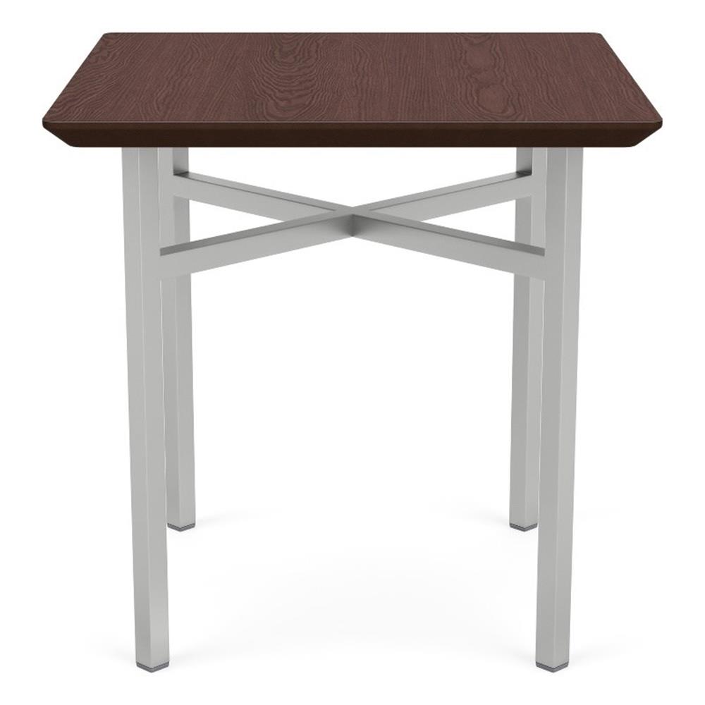 Avon Reception Waiting Square End Table 20x20" HPL Top / Silver Steel ...