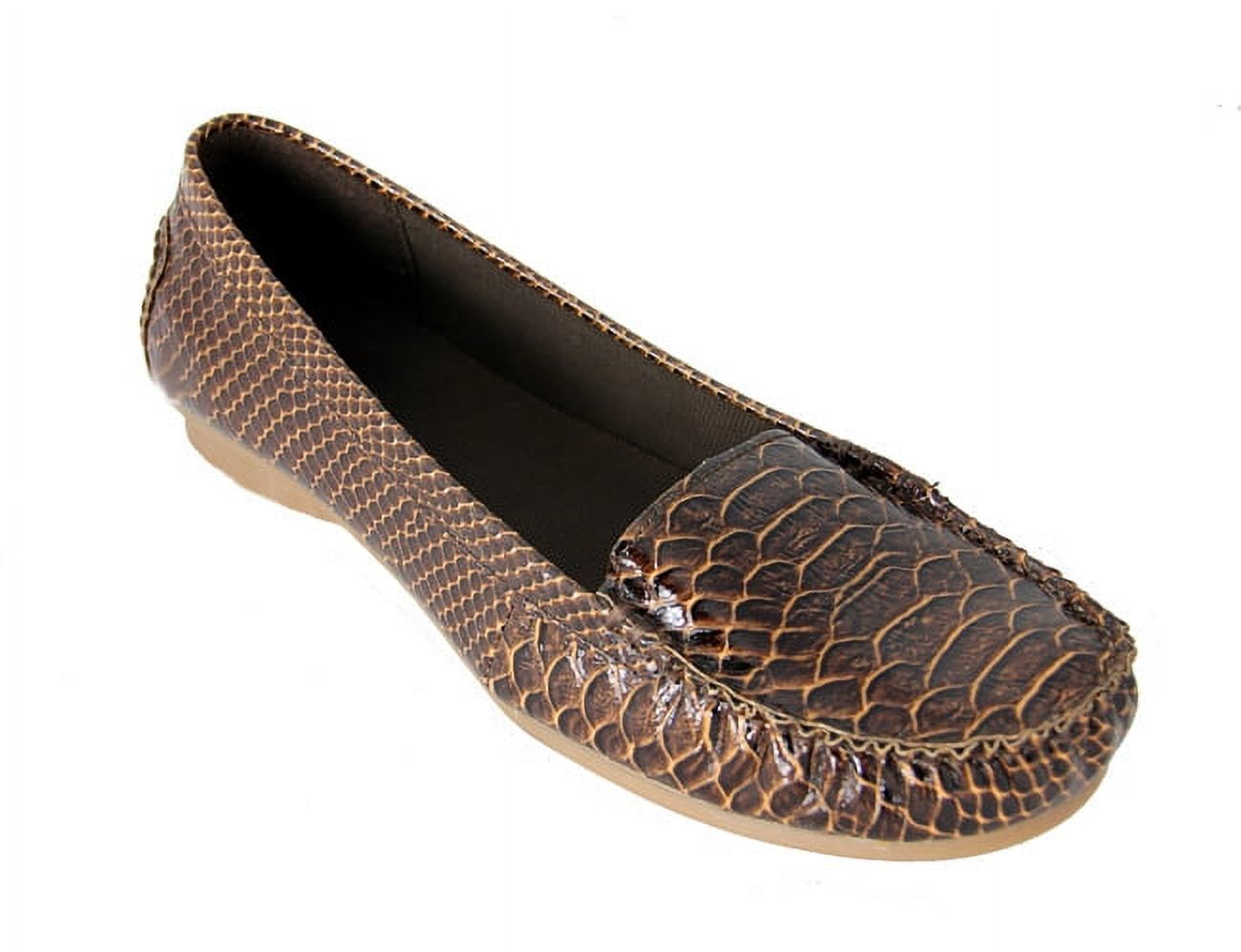 Avon Women's Size 6 Brown Faux-Snake Skin Exotic Comfort Loafers ...