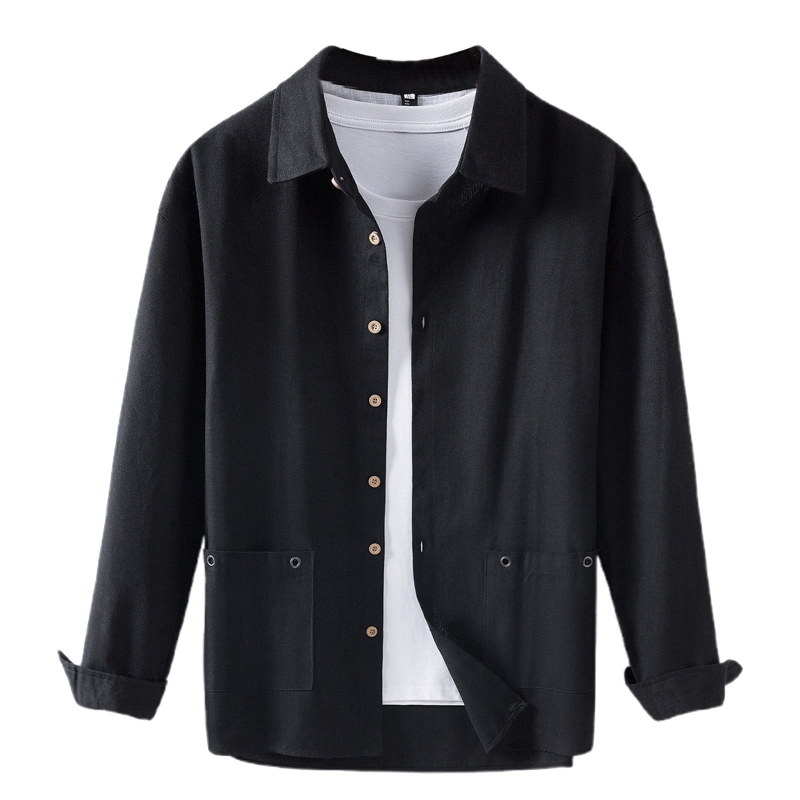 AvonTall Shirts for Men Long Sleeve Button Down T Shirts Crew Neck ...