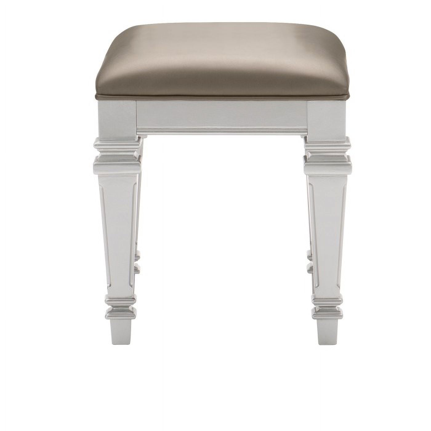 Avondale Collection Boldly Designed Silver Gray Vanity Stool - Walmart.com