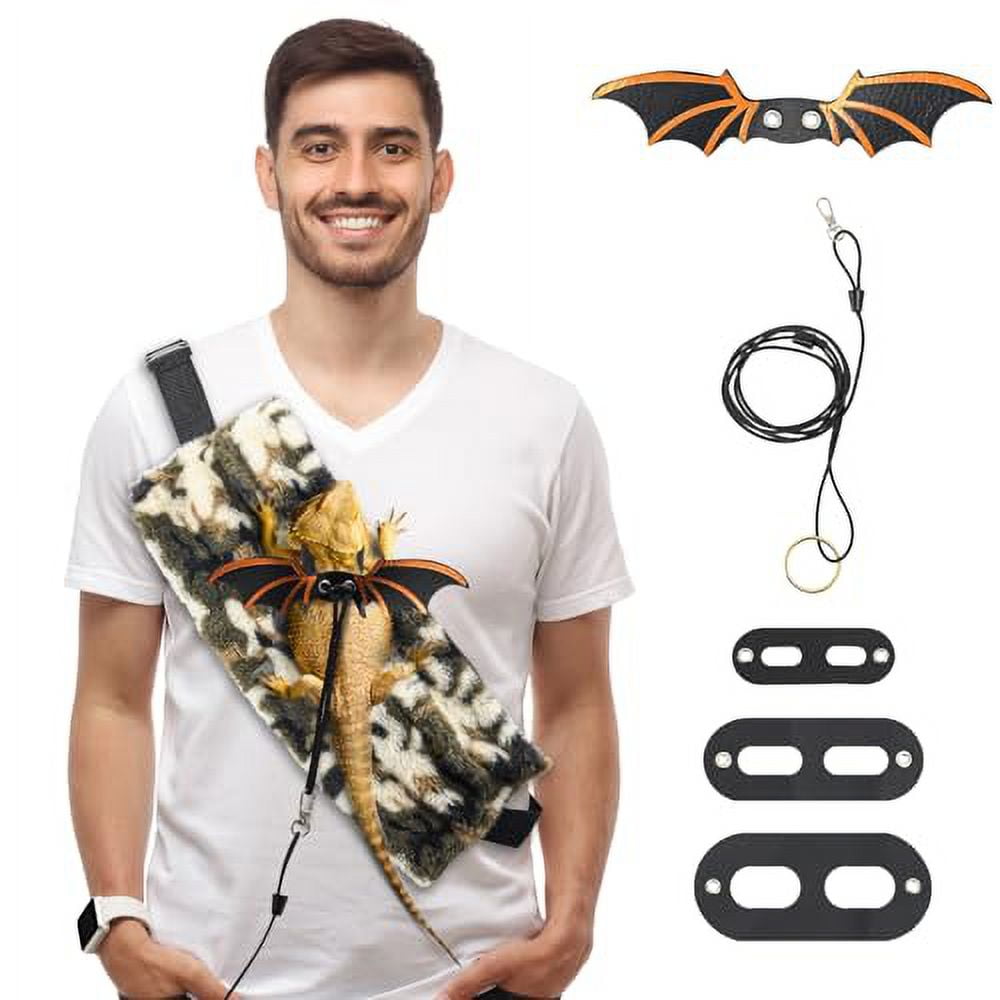 Avont Bearded Dragon Sling Carrier, Leash & Harness Set, Small Pet ...
