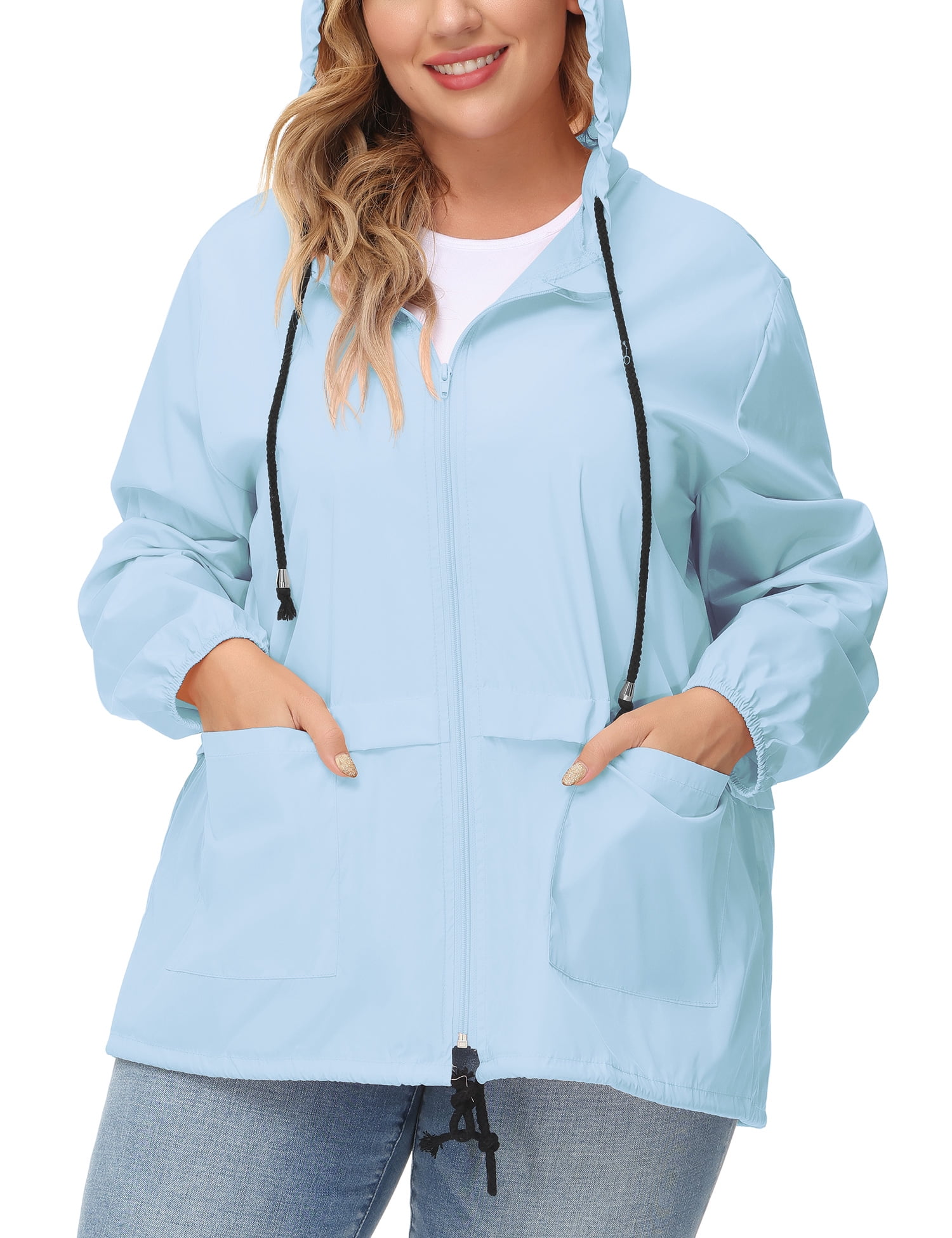 Avoogue Women's Lightweight, Waterproof, Packable Rain Jacket with Hood ...