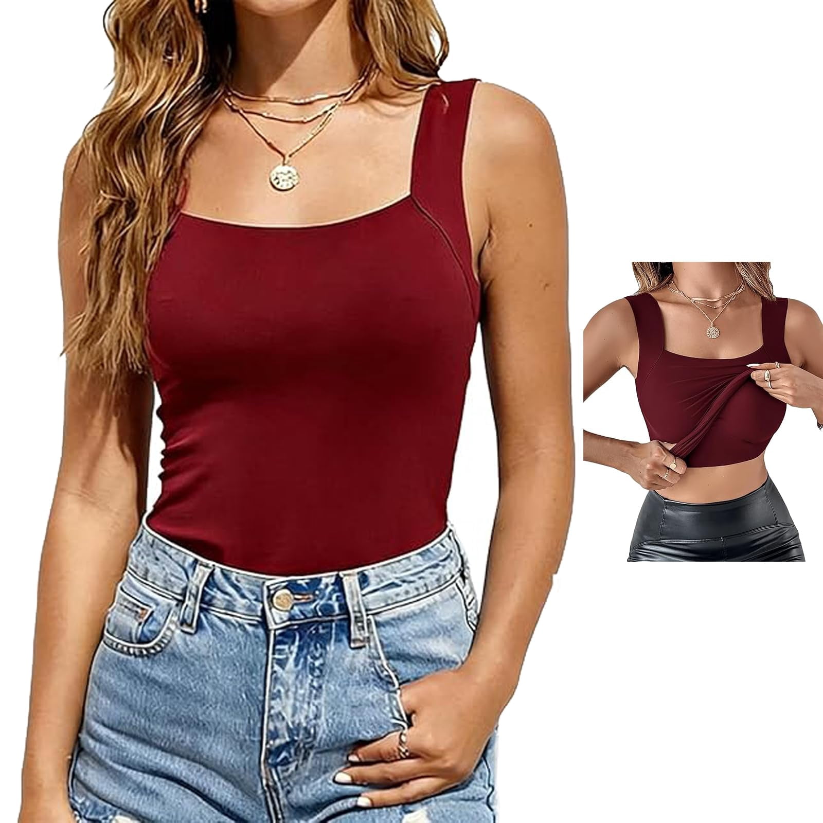 Avouria's Built in Comfort Bra Tanktop, Womens Camisole with Built in ...